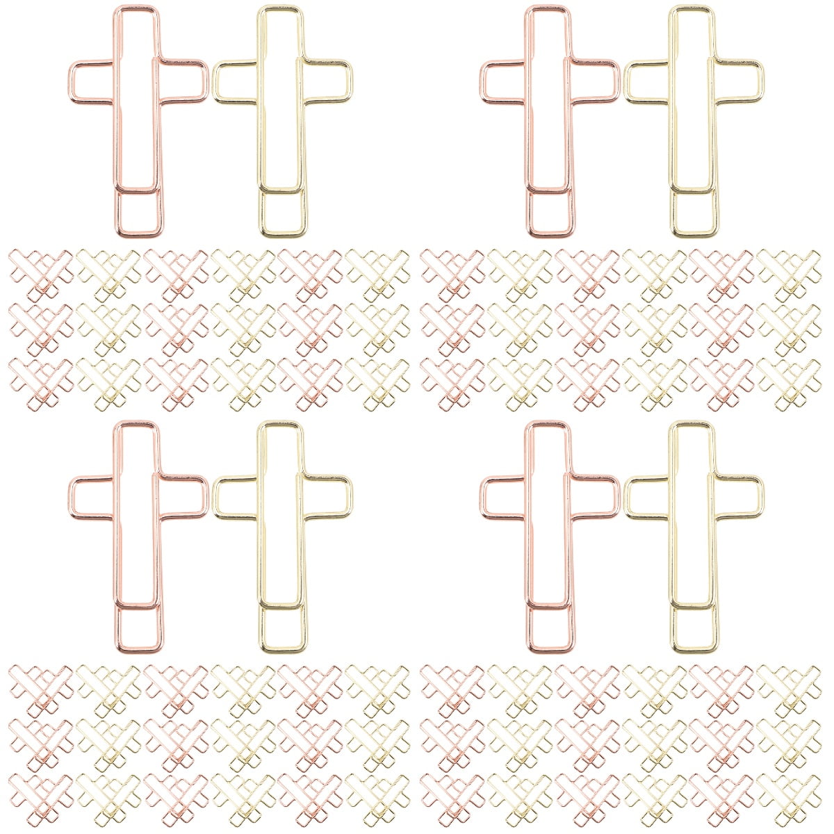 Hemoton 400 Pcs Cross Paper Clips Multi-use Paper Clips Metal Paper ...