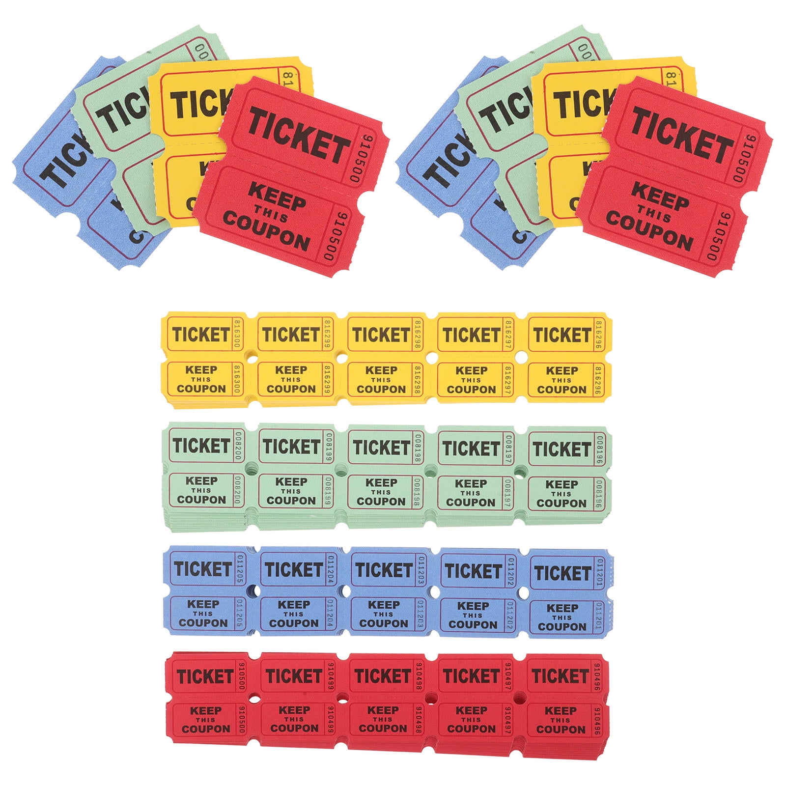 400pcs Raffle Tickets for Carnivals and Parties Printable Paper Tickets ...