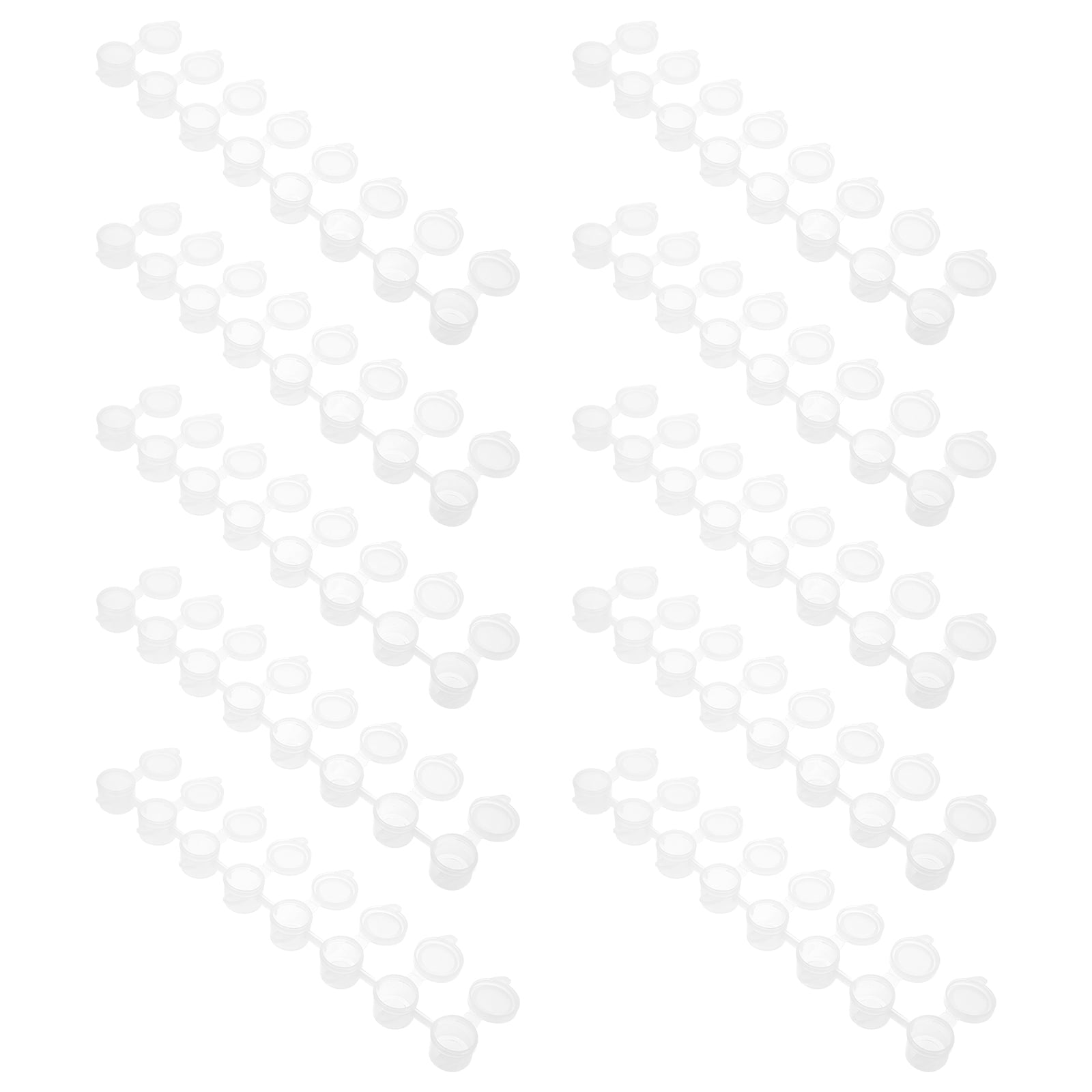 40pcs Mini Paint Pot Strips with Lids for Storage Use Transparent ...