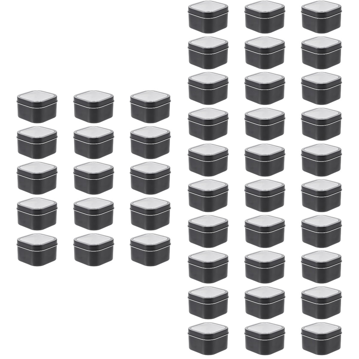 Hemoton 45 pcs Square Metal Tins with Window Lids 8-Ounce Storage Tin ...