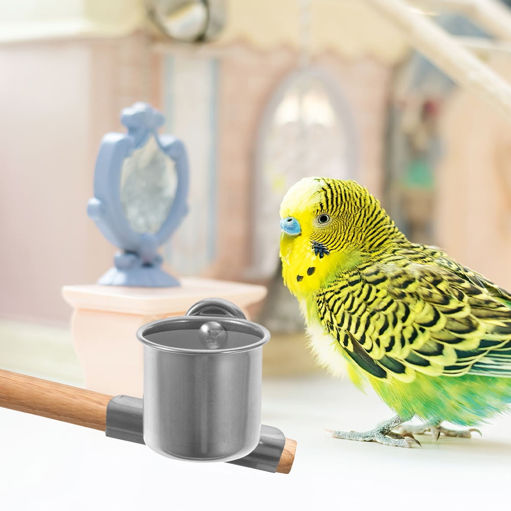 Hemoton 4PCS Bird Bowls Parrot Cage Feeder Stainless Steel Bird Food ...