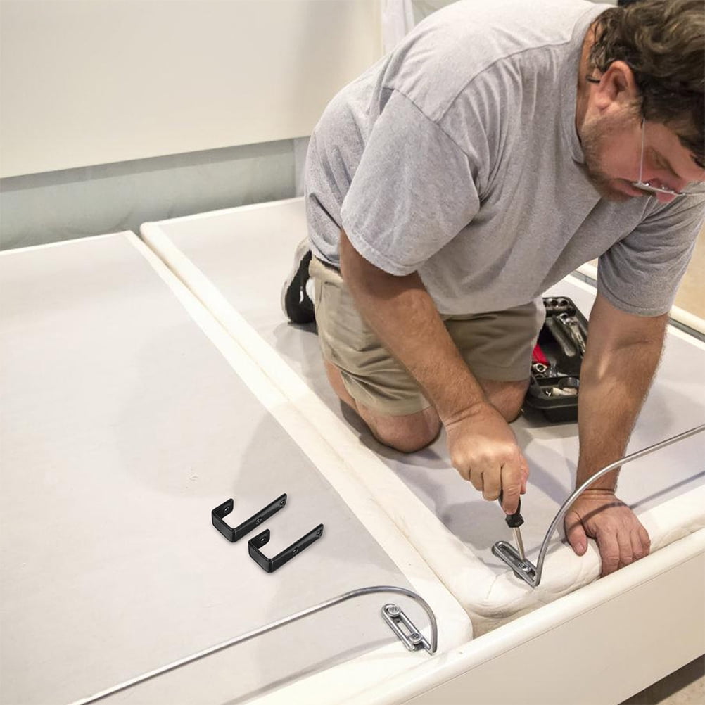 Hemoton 4PCS Iron Bed Hooks for Bunk Bed Ladder Black Color Spacesaving ...