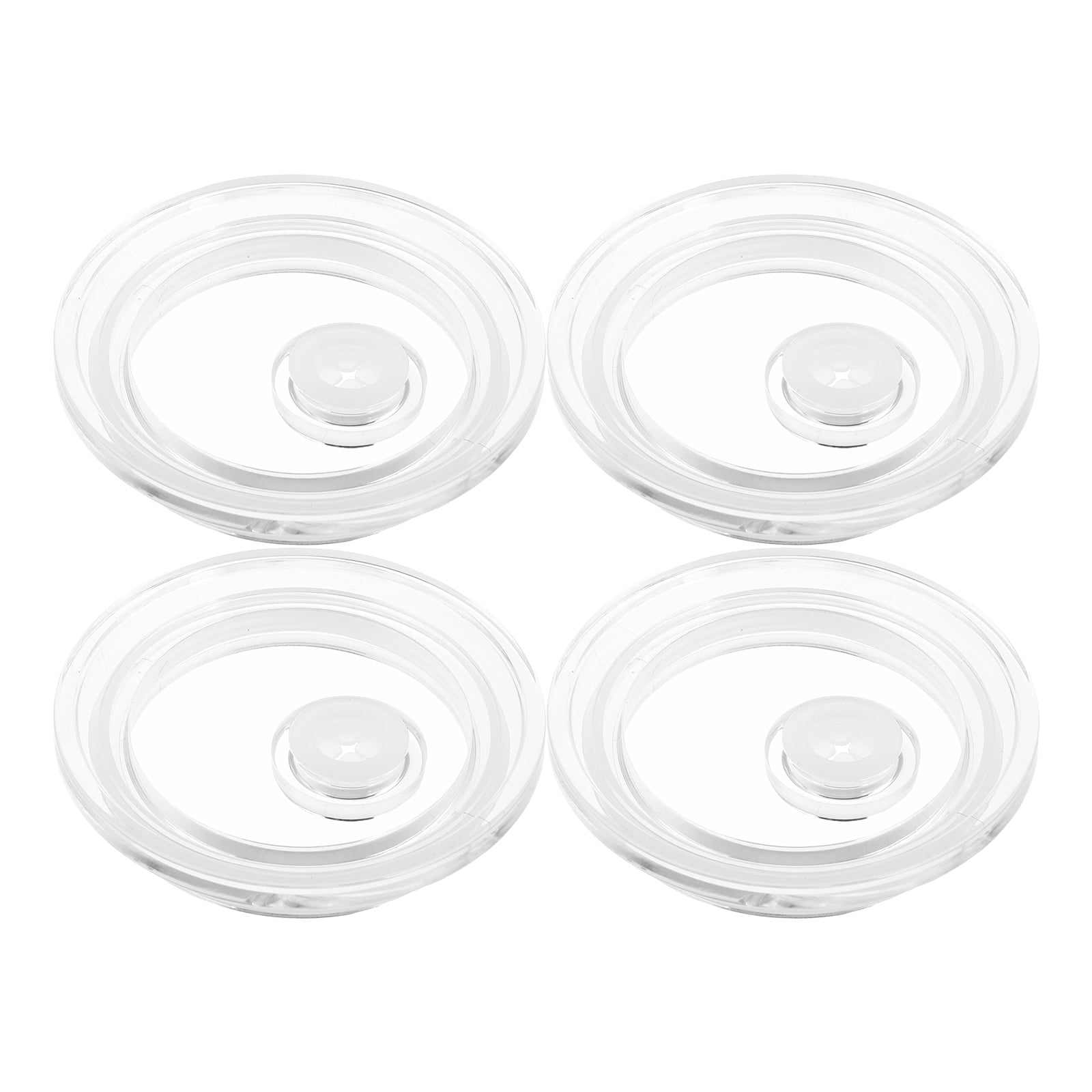 Hemoton 4pcs 16oz Reusable Cup Lids with Straw Holes Round Multi-Use ...
