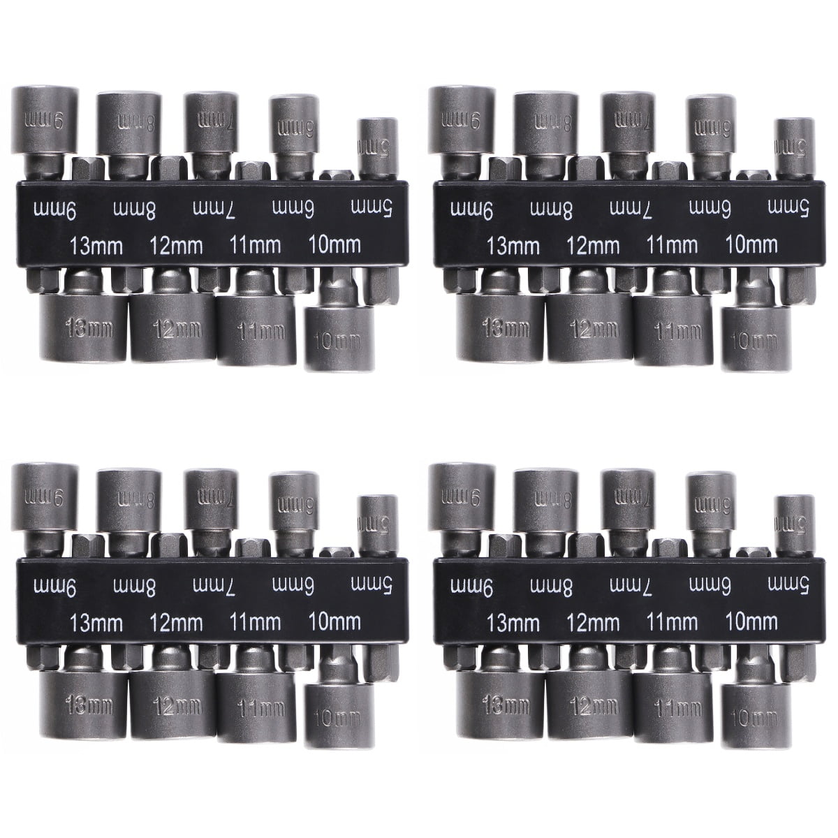 Hemoton 4pcs 5- 13mm Impact Bit Socket Set Imperial Socket Nut Bit Nut ...