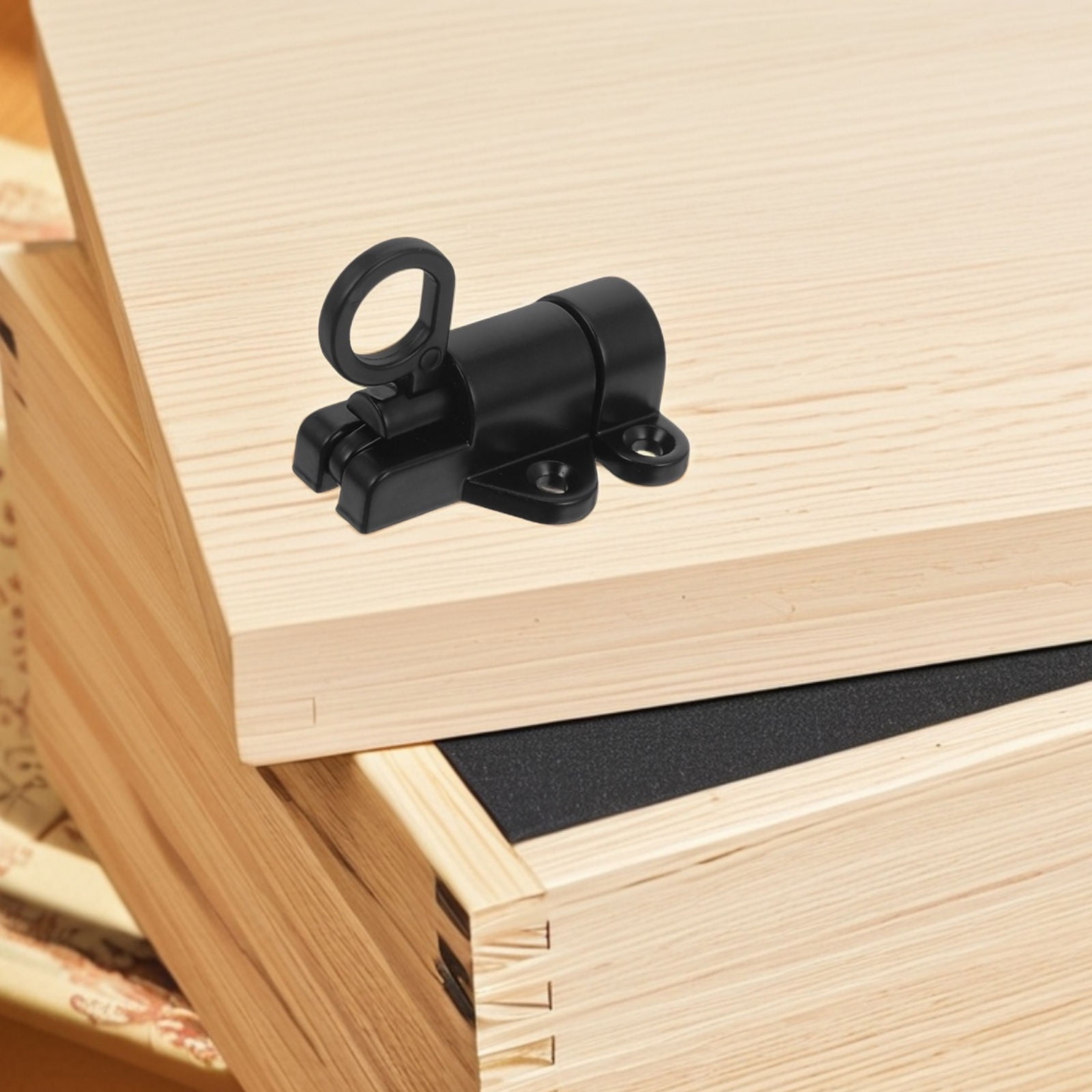 RENACLIPY 4Pcs Black Aluminum Alloy Spring Loaded Gate Latch for Window ...