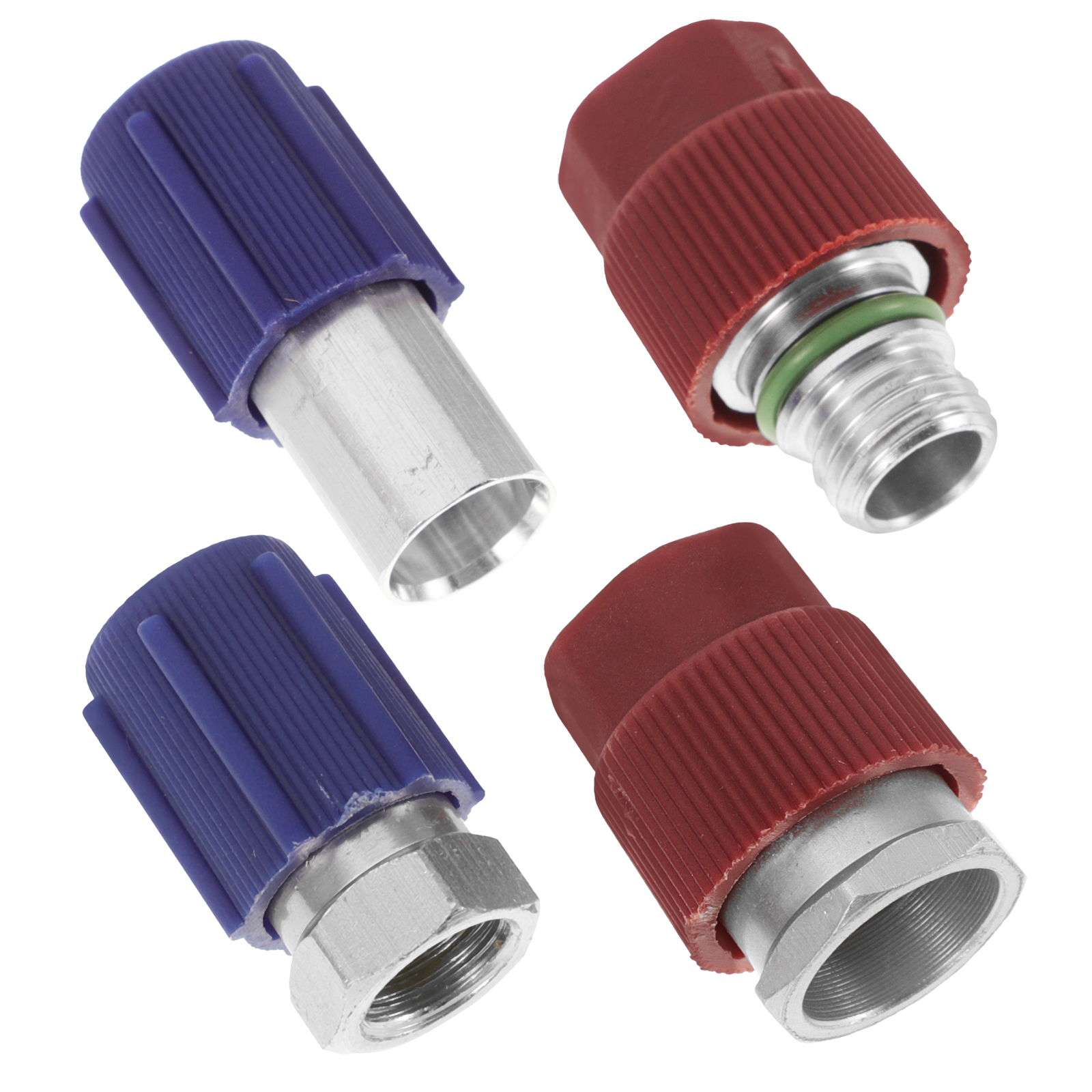 Hemoton 4pcs Car Fittings R12 R22 R502 to R134A Conversion Adapter Kit 1/4 SAE Thread High/Low ...