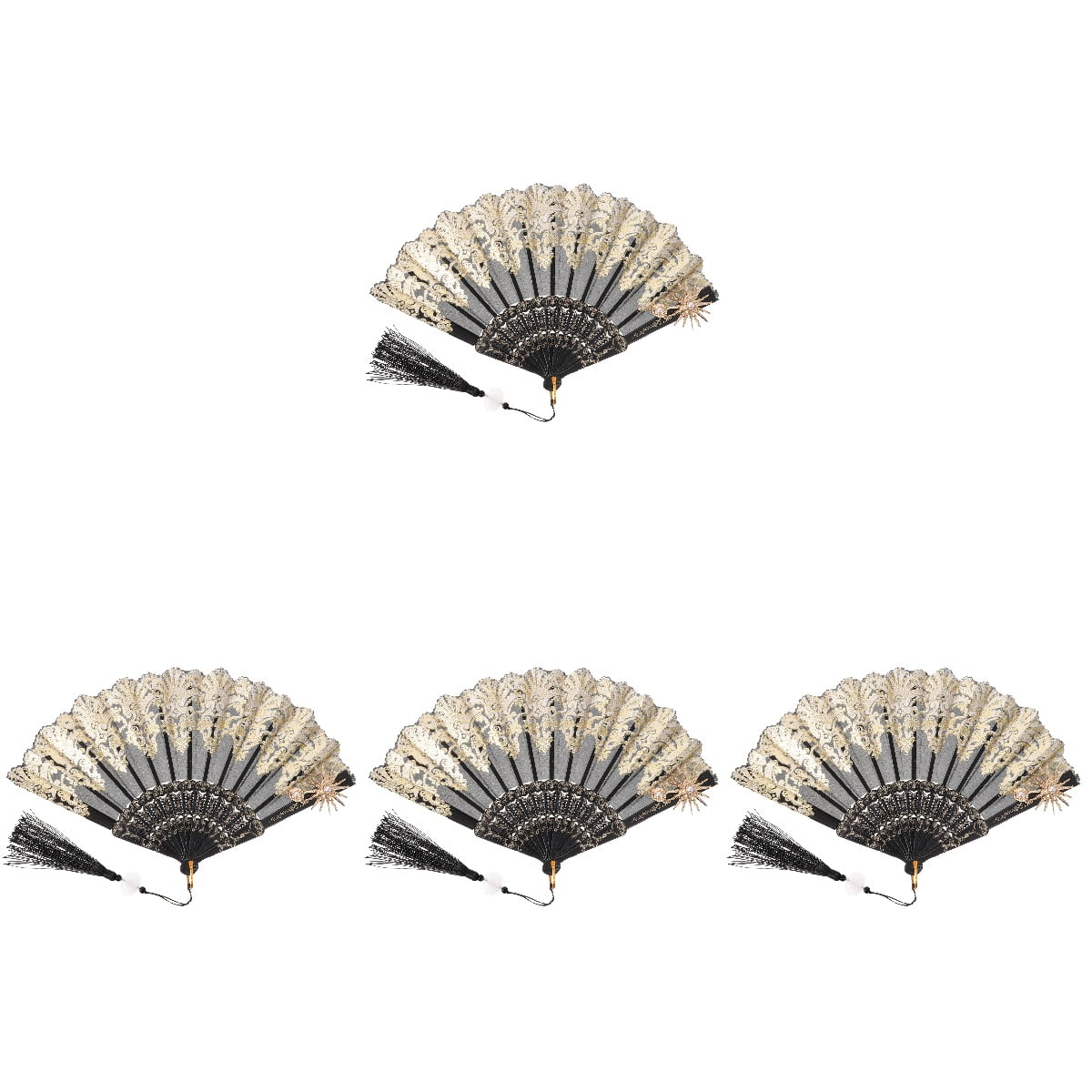 Hemoton 4pcs Cloth Vintage Fan Women Cloth Fan Dress Up Fan Party Fan ...