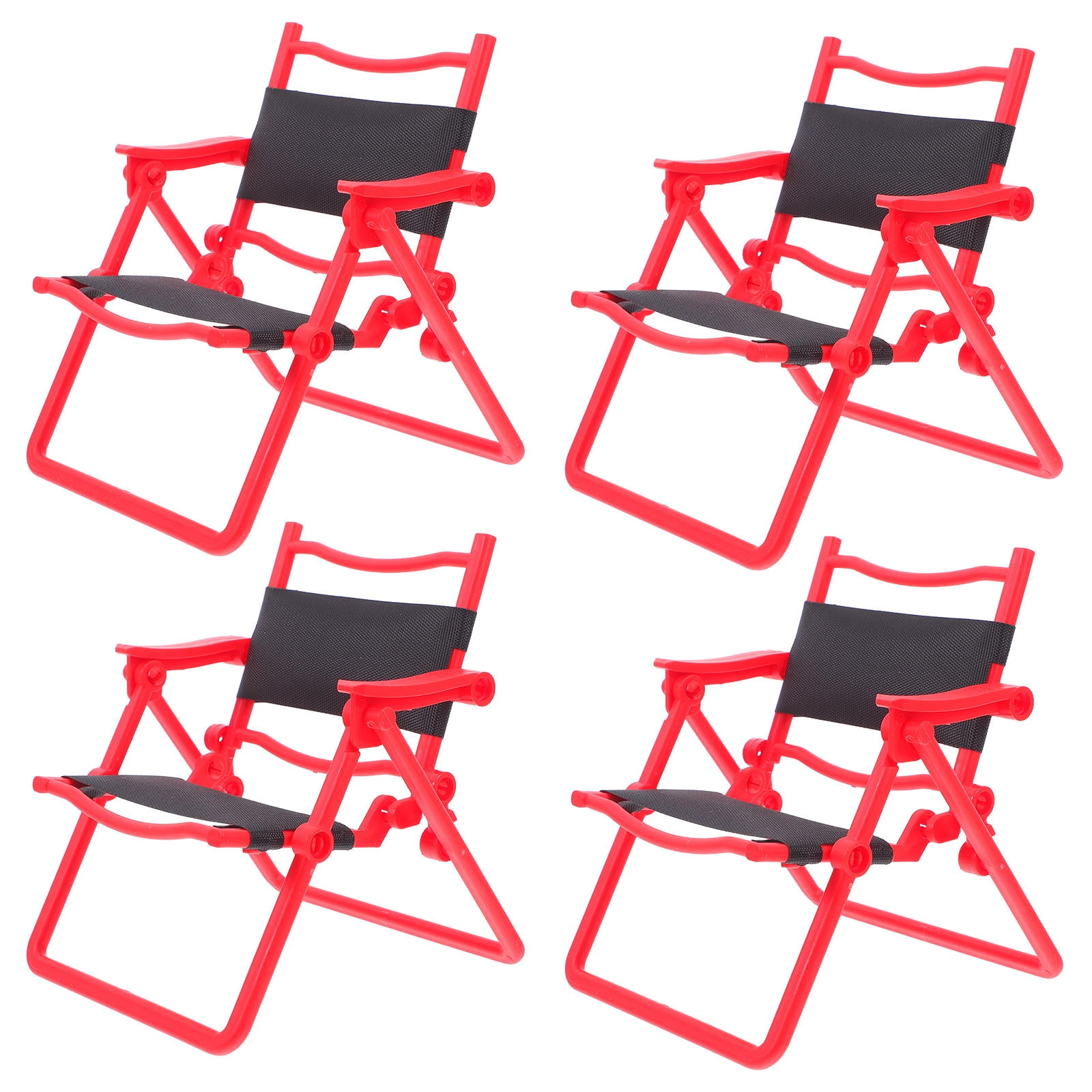Hemoton 4pcs Dollhouse Chairs Mini Folding Chairs Miniature Furniture ...