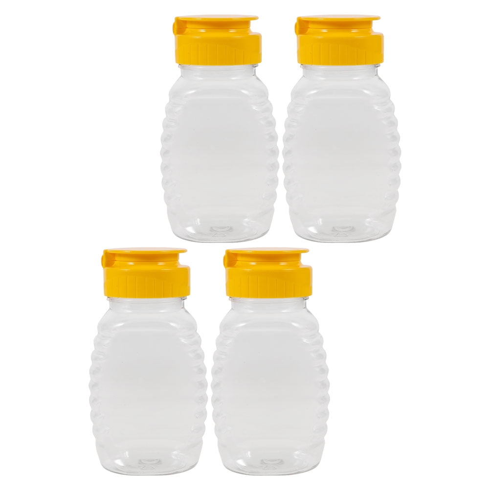 Hemoton 4pcs Empty Honey Jars Squeeze Bottles Plastic Honey Dispenser ...