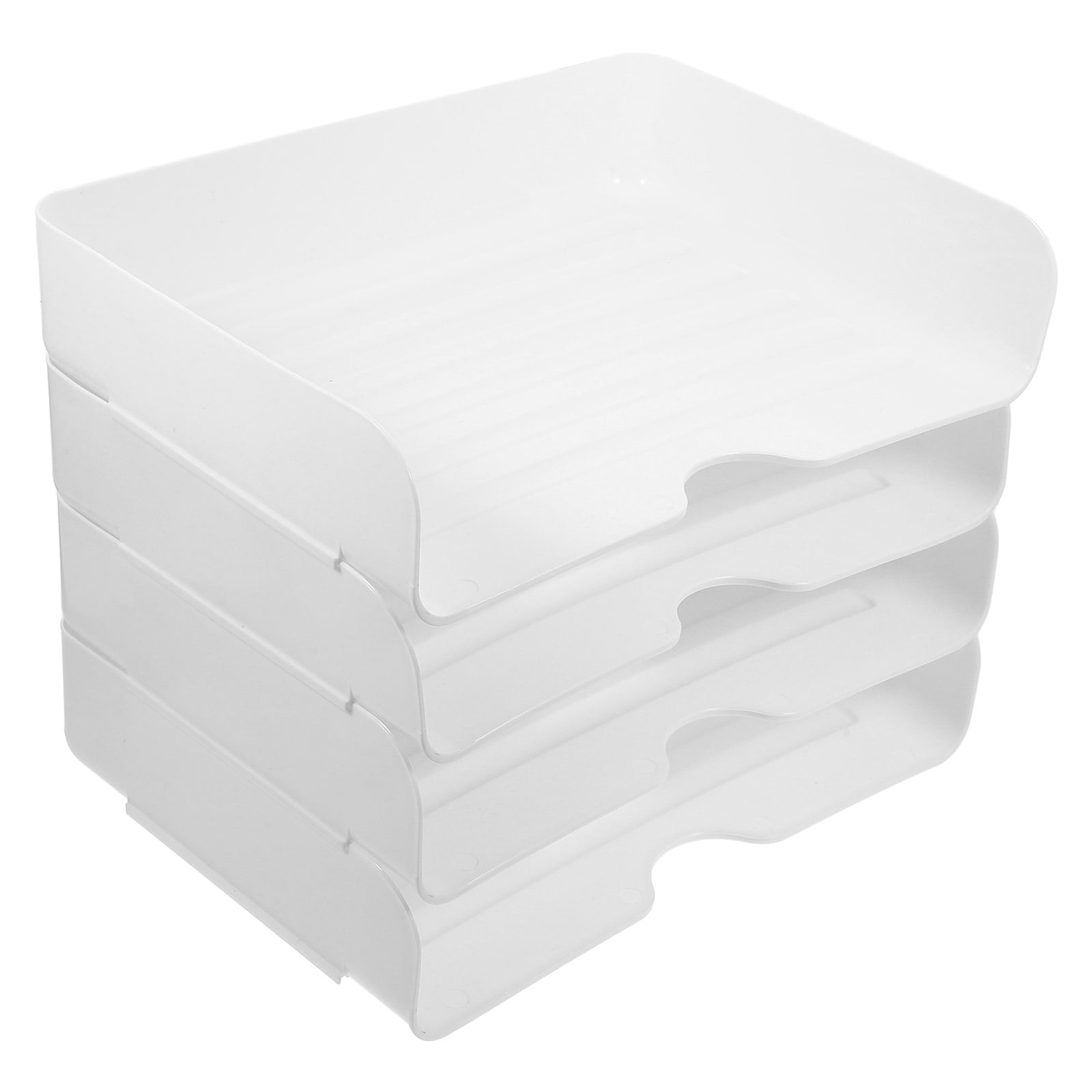 Hemoton 4pcs File Trays Desk Stackable Trays Paper Desk Organizer Paper ...