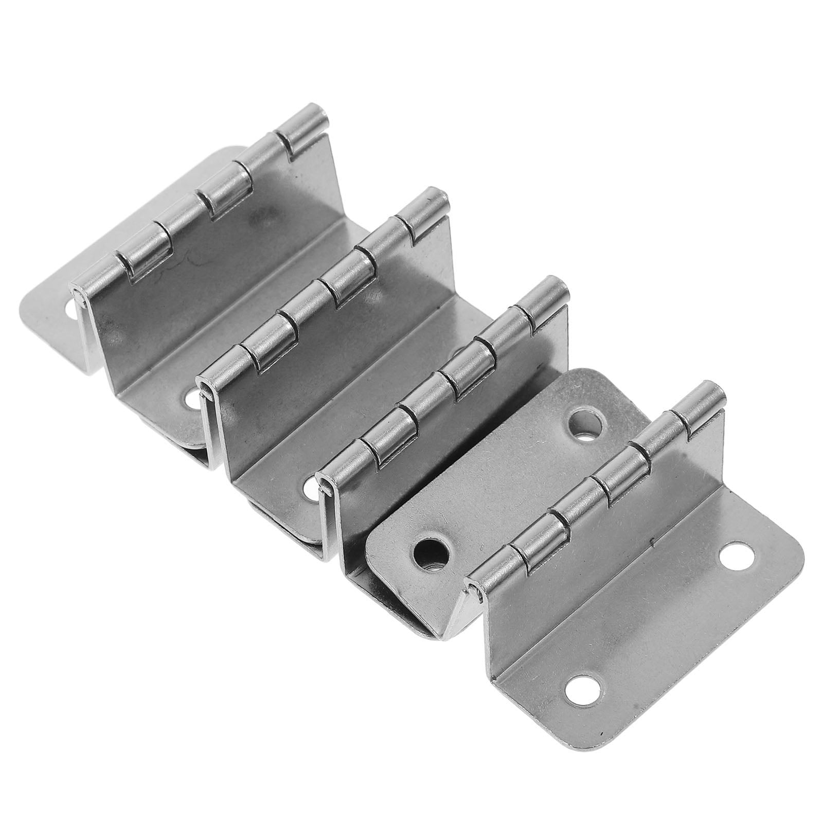 Hemoton 4pcs Four-Fold Hinges Stainless Steel Hinges Small 4-Folding ...