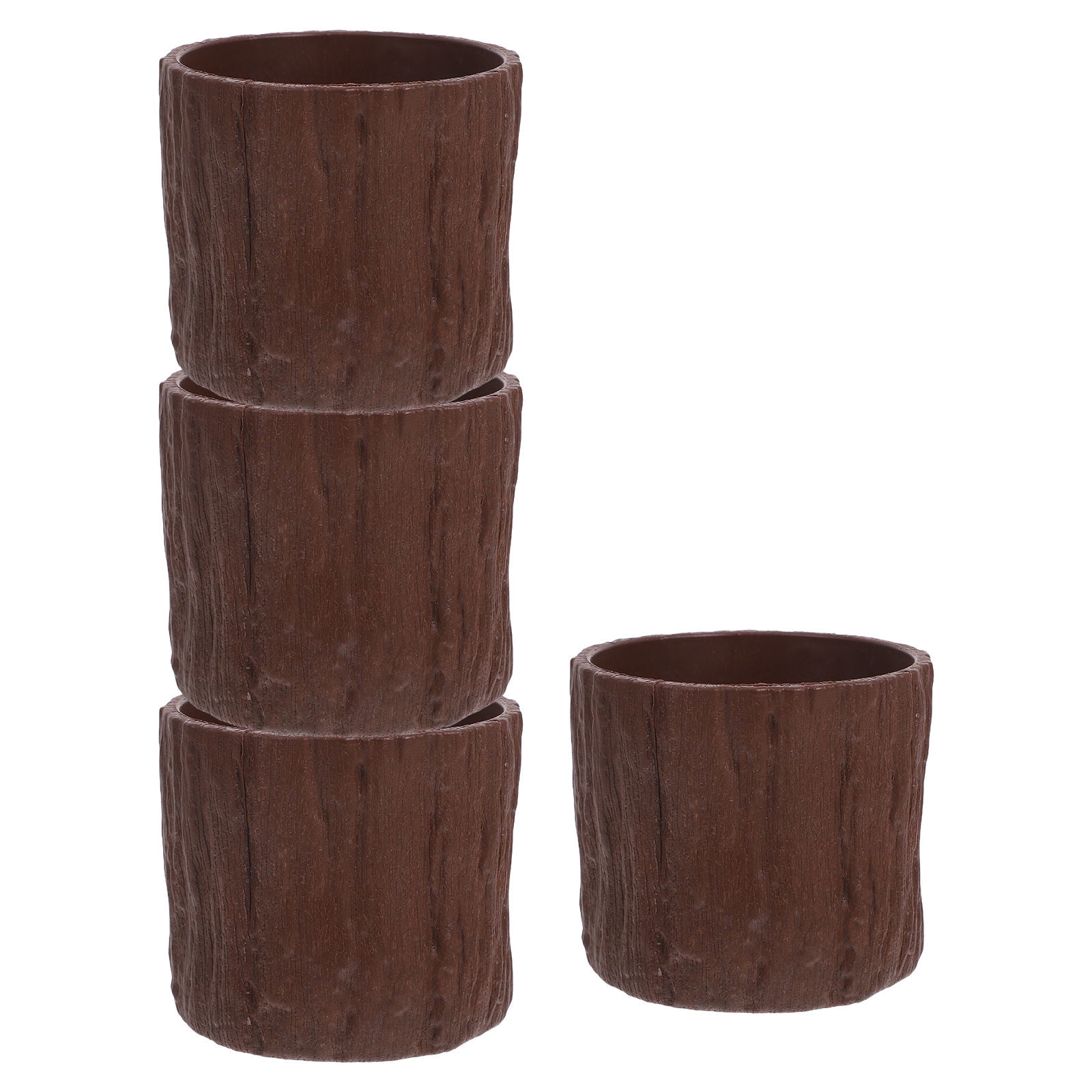 Hemoton 4pcs Garden Imitation Tree Stump Planter For Flower Arrangement ...