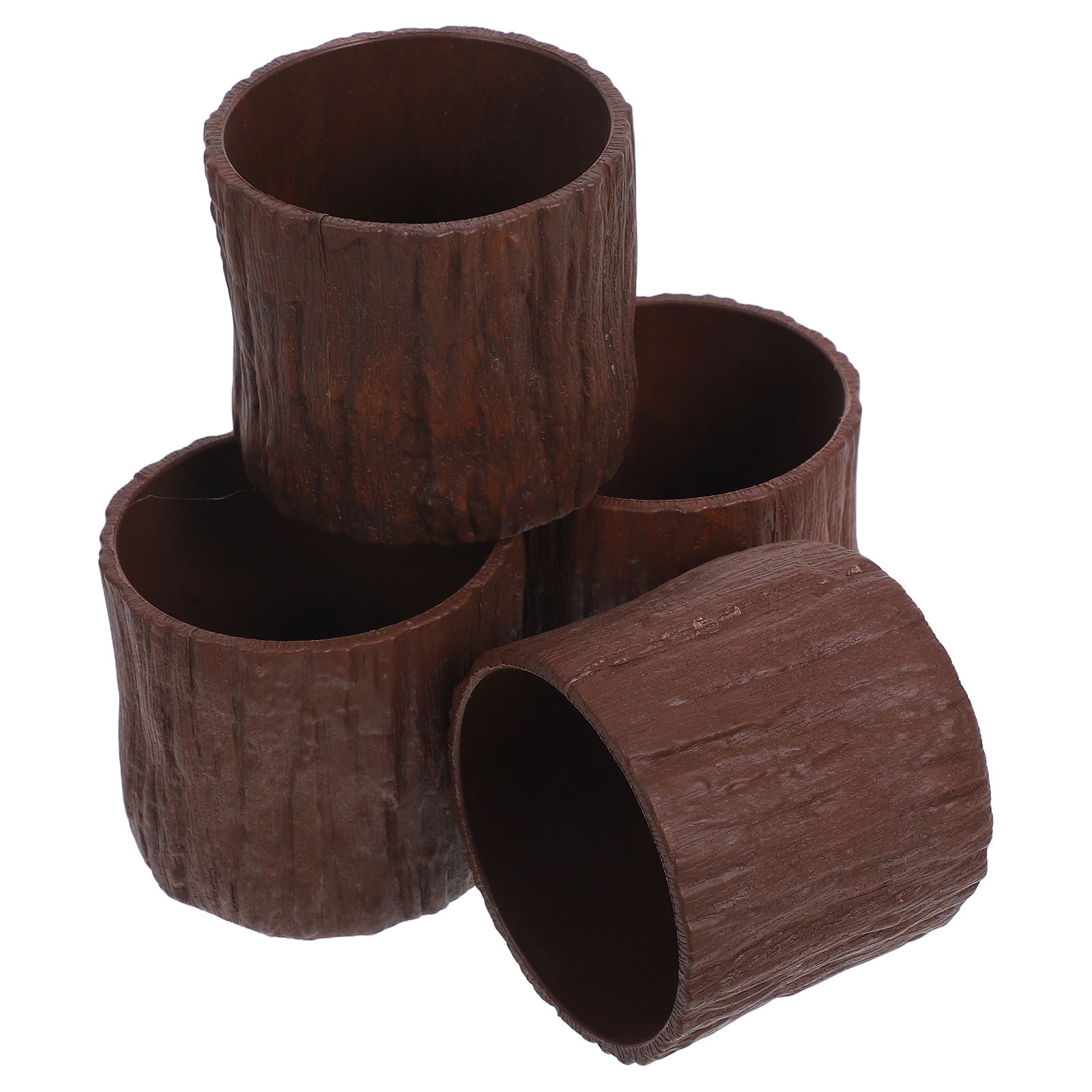 Hemoton 4pcs Garden Imitation Tree Stump Planter For Flower Arrangement ...
