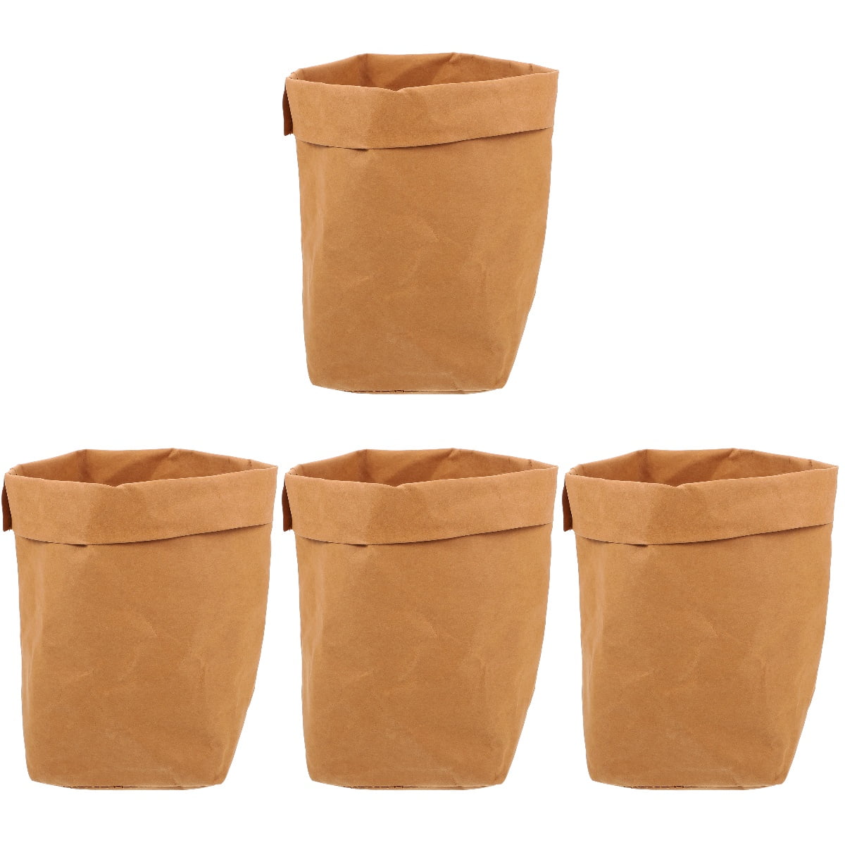 Hemoton 4pcs Kraft Paper Bag Washable Kraft Paper Storage Pouch ...