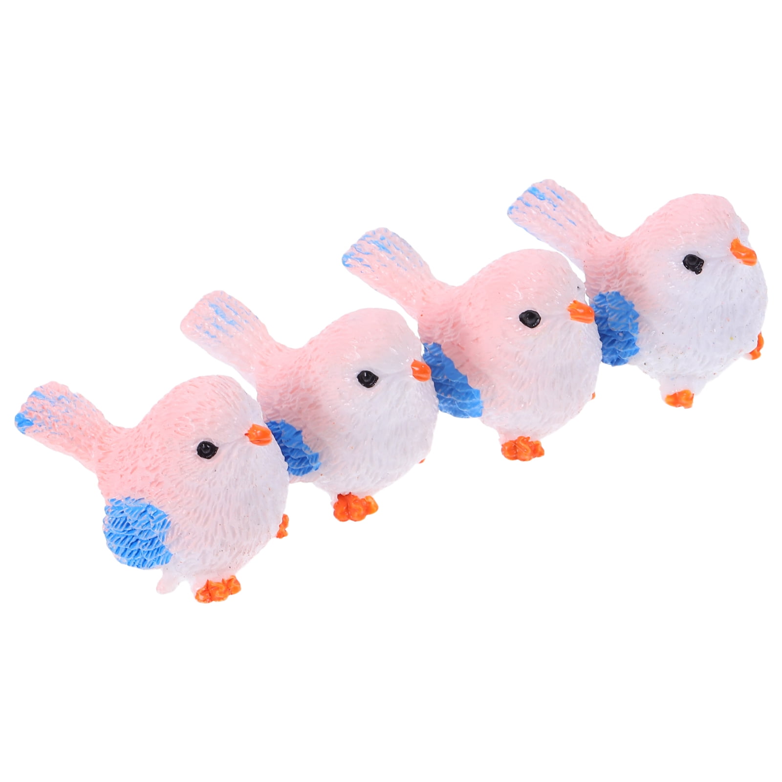 Hemoton 4pcs Miniature Bird Figurines Realistic Resin Bird Decorations ...