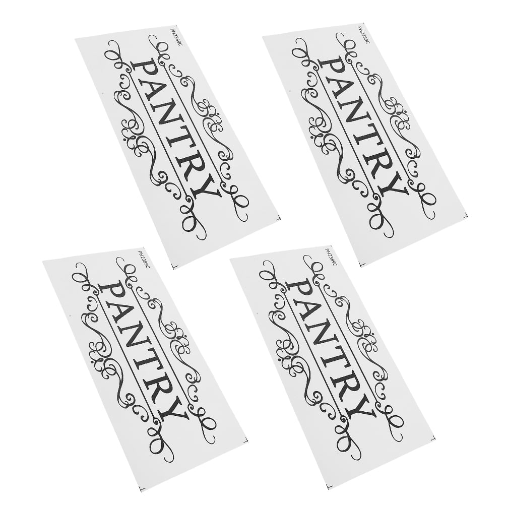 Hemoton 4pcs Pantry Sticker for Door Kitchen Wall Decor Pantry Room ...
