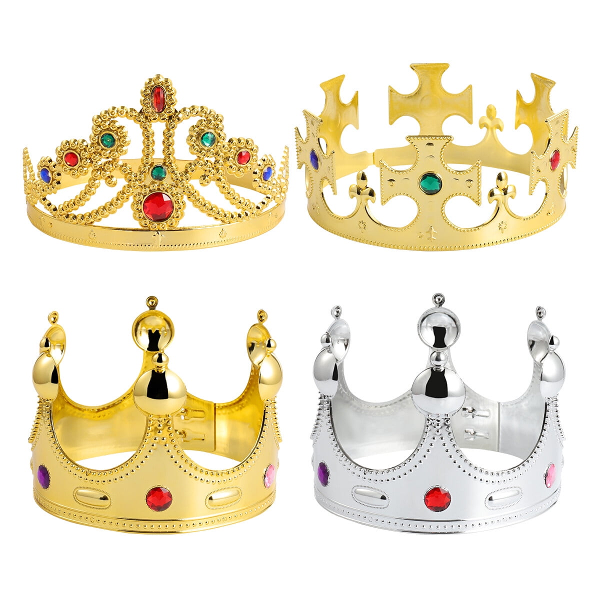 GALUBUBU Crown Prop Silver Plastic 4Pcs 10.6x5.1x0.4In - Walmart.com