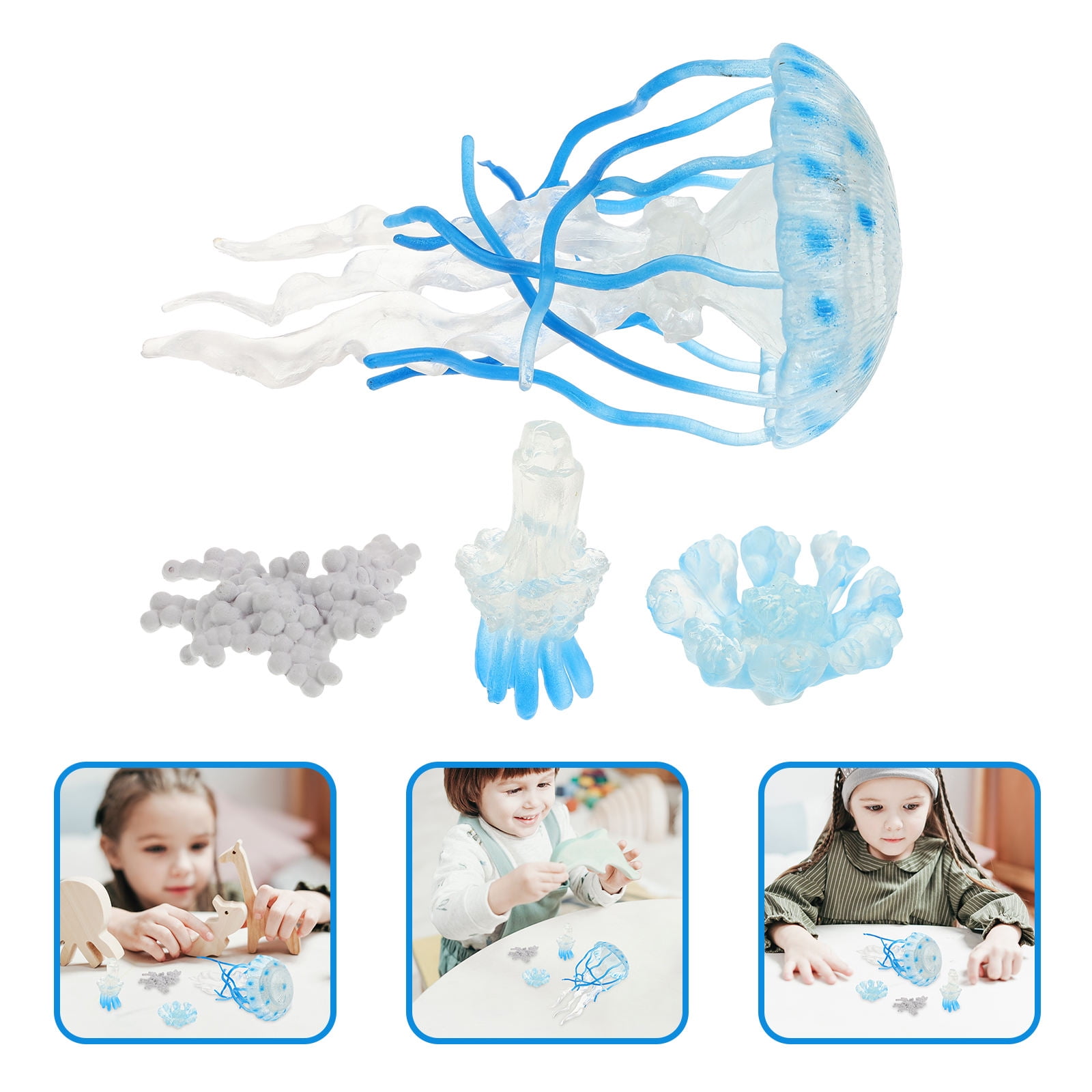 Hemoton 4pcs Realistic Ocean Jellyfish Model Toys Simulated Sea Life ...