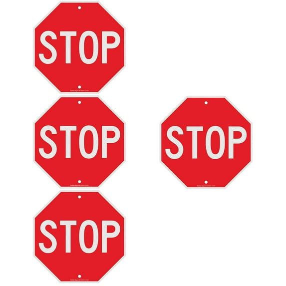Hemoton 4pcs Simple Sign Board Warning STOP Sign Practical Traffic Stop ...