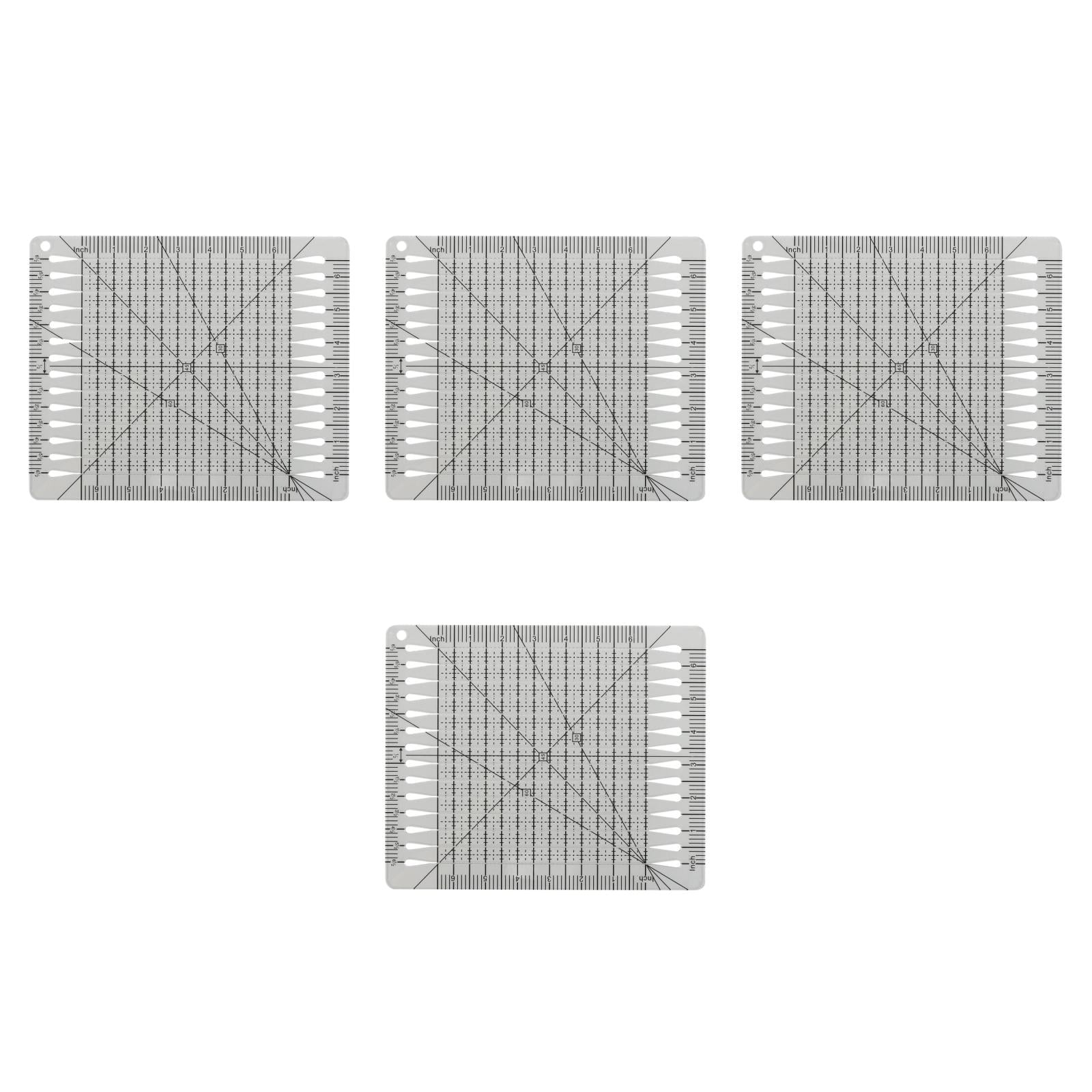 Hemoton 4pcs Transparent Ruler Quilting Ruler Cutting Ruler for Sewing ...