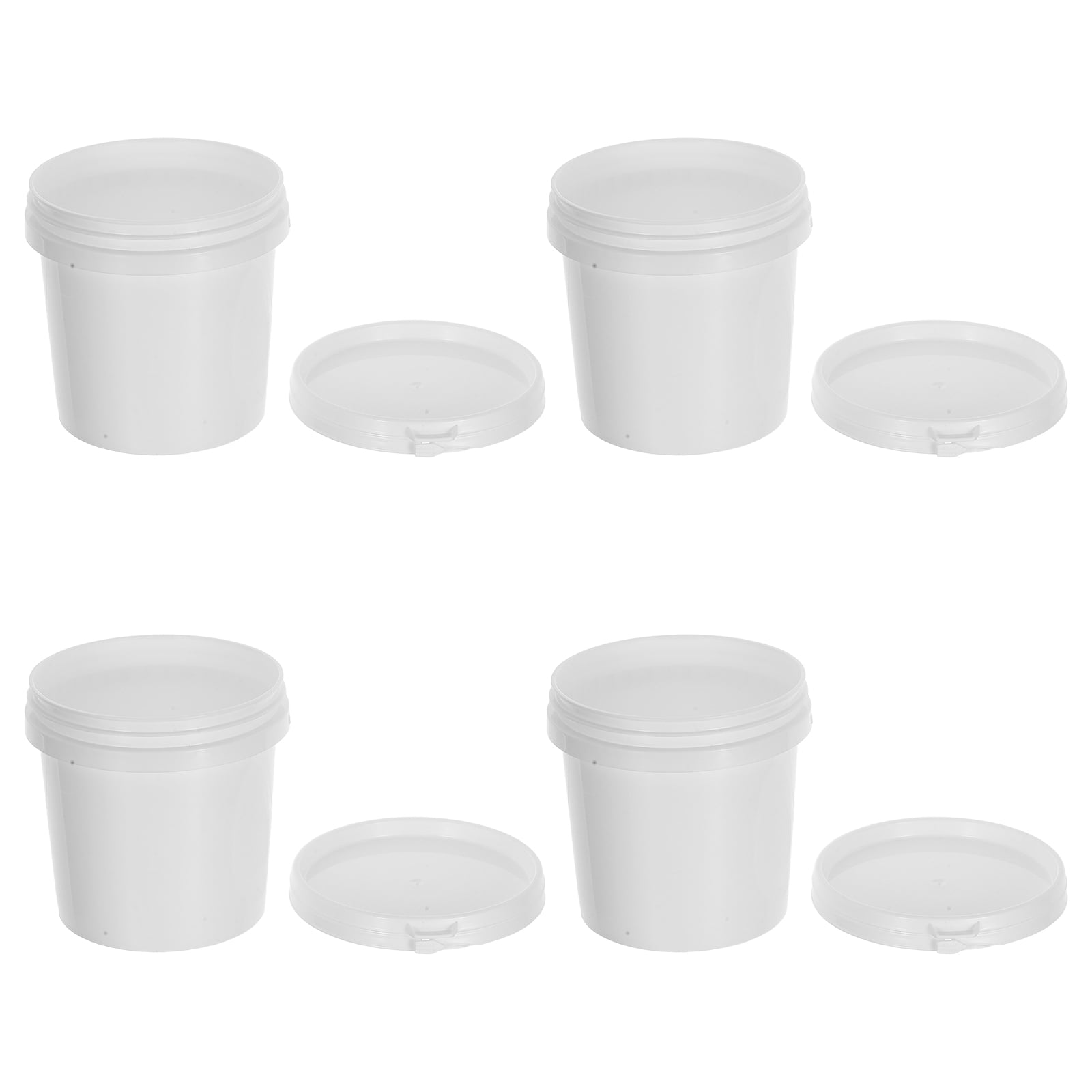 Hemoton 4pcs White Plastic Pail 500ml Industrial Paint Pail Container ...