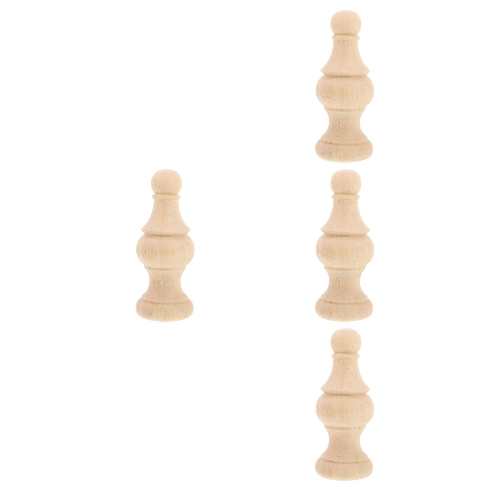 Hemoton 4pcs Wood Finials for DIY Crafts and Home Decor Unfinished ...