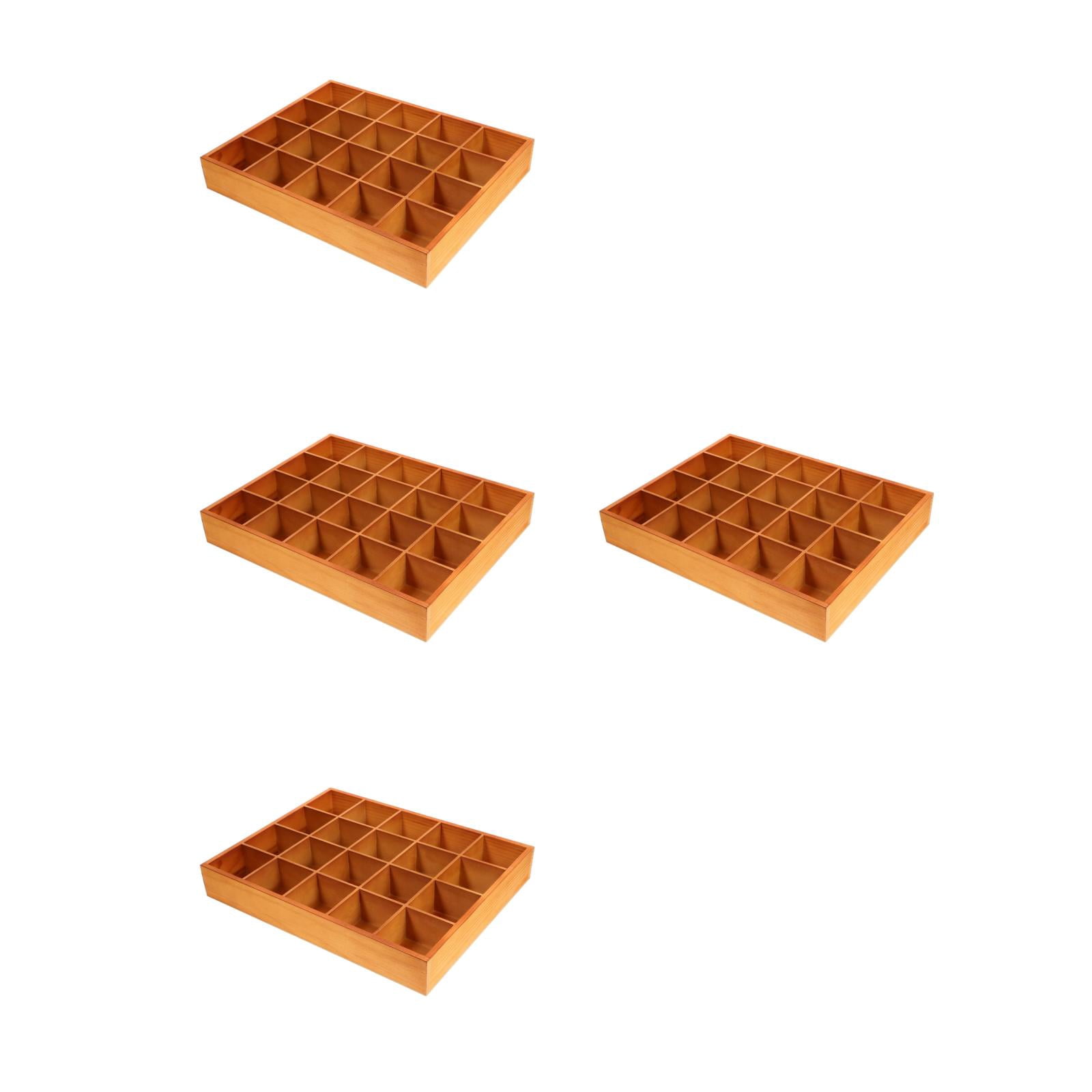 Hemoton 4pcs Wooden Sorting Tray Wood Divided Organizer Wooden Section ...