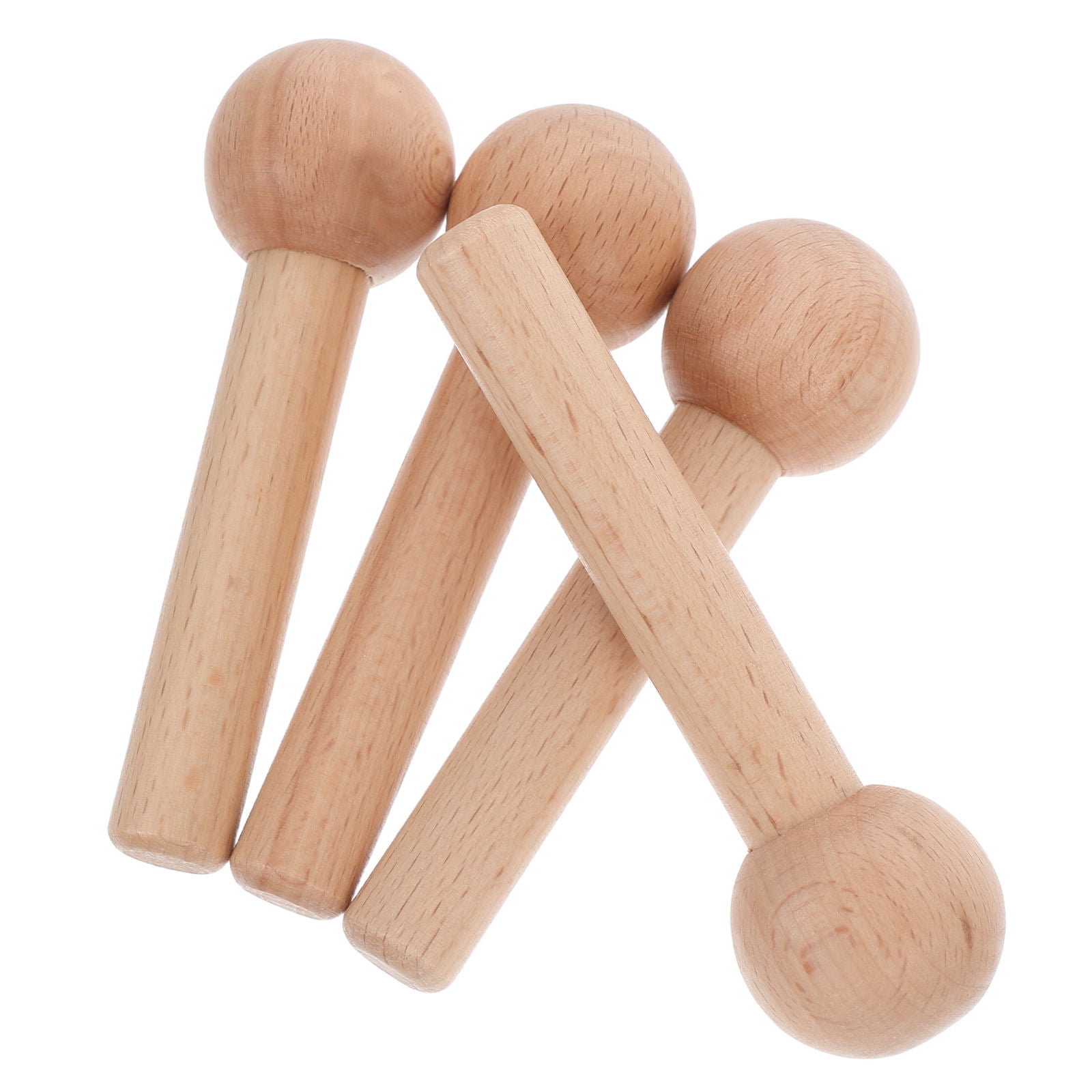 Hemoton 4pcs Wooden Utility Hooks For Pegboard Round Wooden Sticks For ...