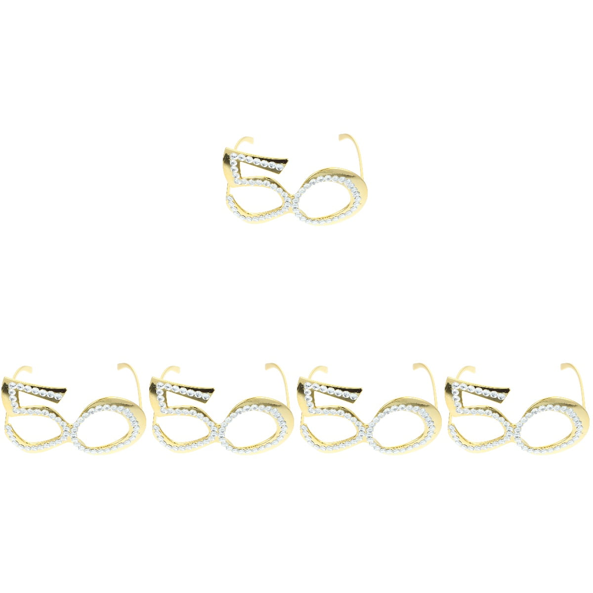Hemoton 5 Pairs of 50th Birthday Eyeglasses Rhinestone Number Glasses ...