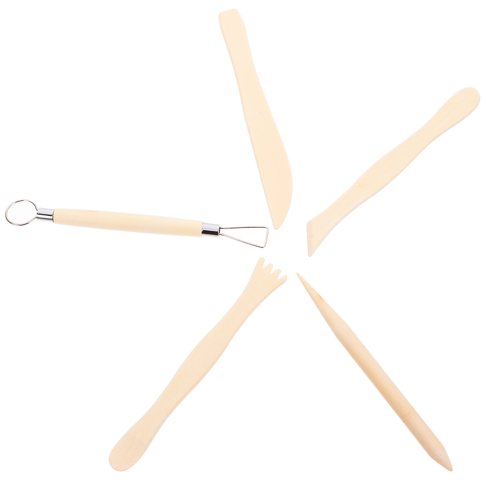 Hemoton 5 Pcs Polymer Clay Sculpting Tools Set Pottery Tool Kit Ceramic Pottery Clay Ribbon Wood ...