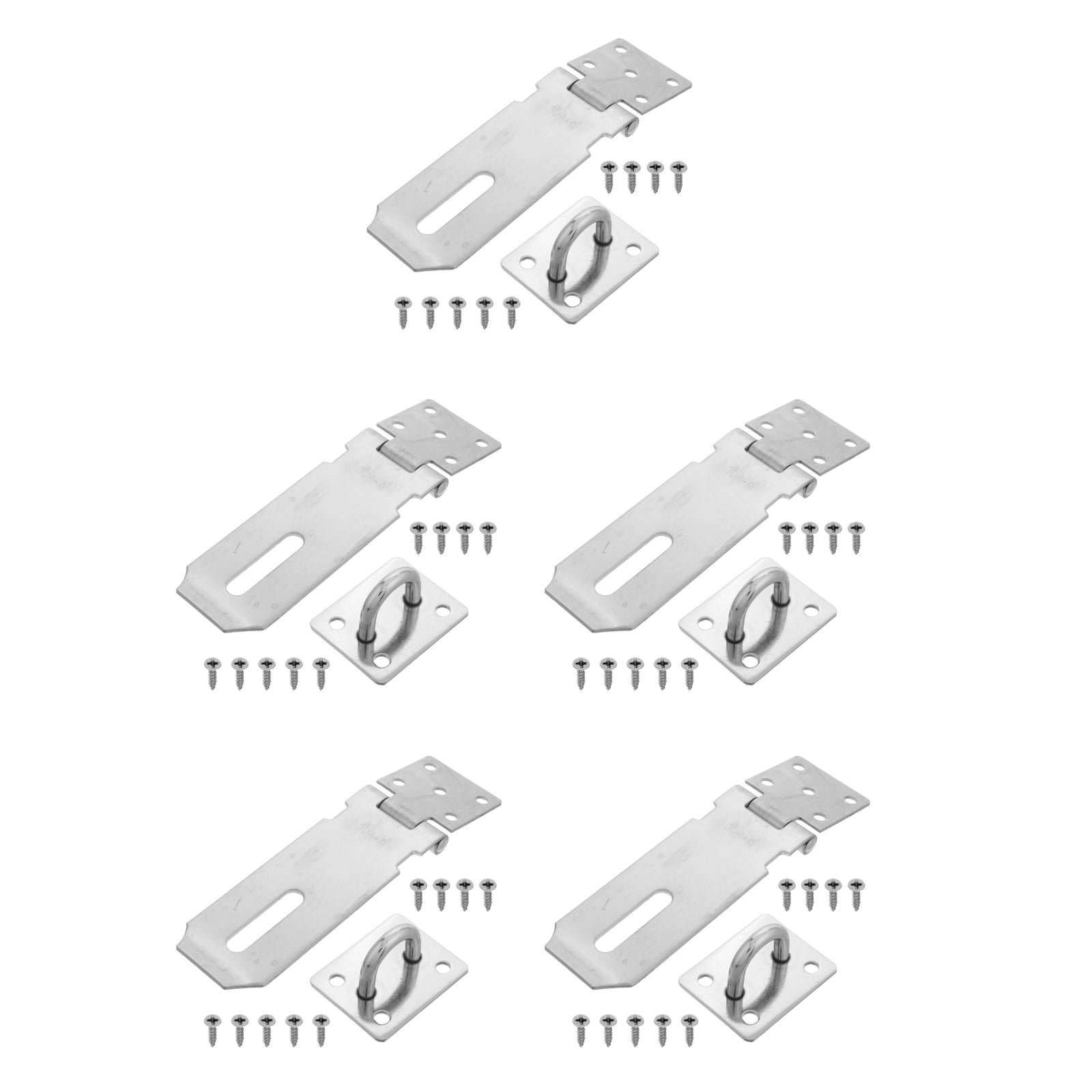 UPGRATOR 5 Sets Door Lock Hasp Staple with Screw Heavy Duty Gate Hasp ...