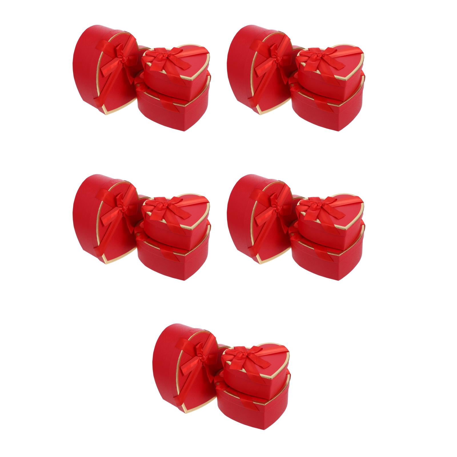 Hemoton 5 Sets Heart Shaped Boxes With Lids Cardboard Nesting Boxes ...