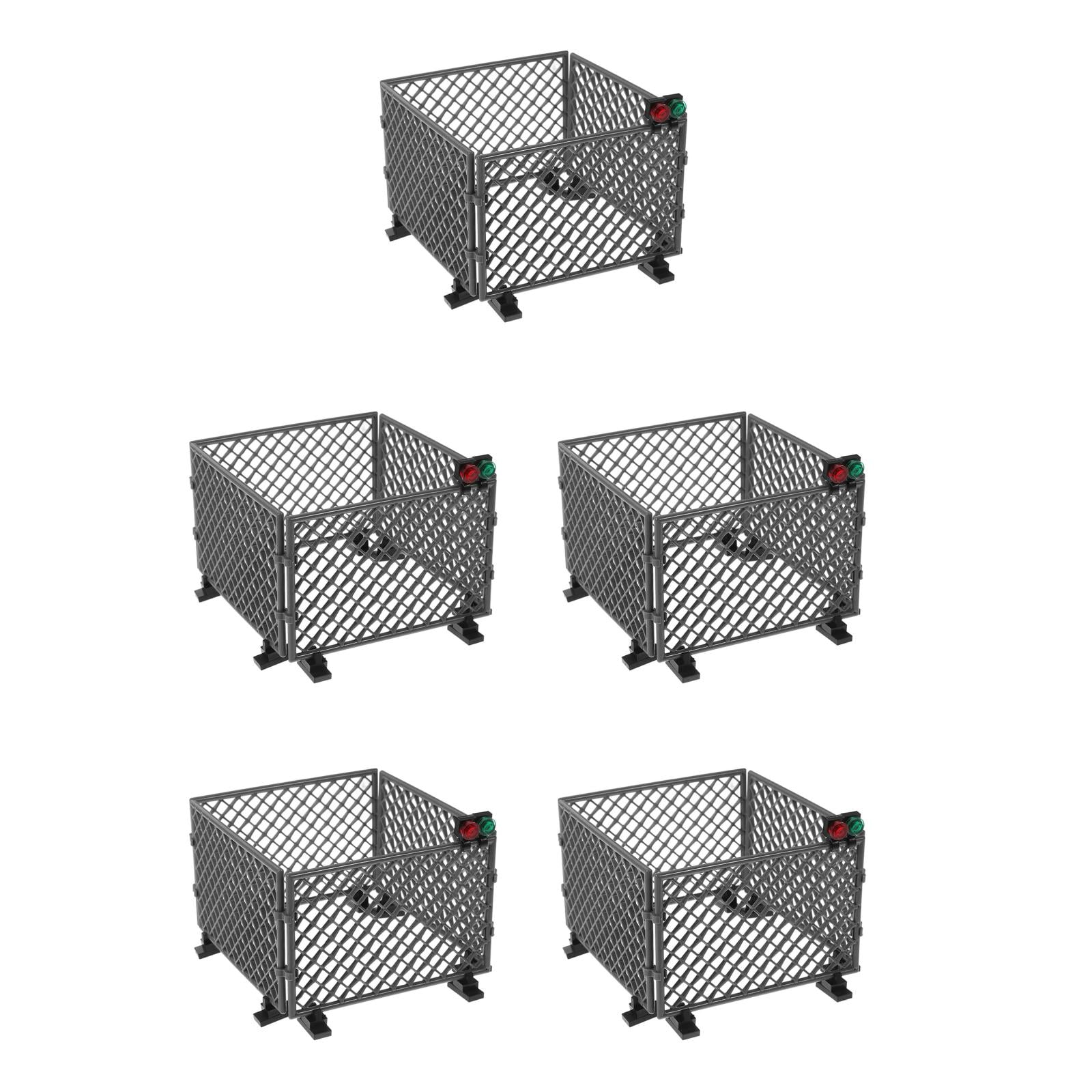 Hemoton 5 Sets Of Plastic Miniature Fence Model Micro Landscape Base ...