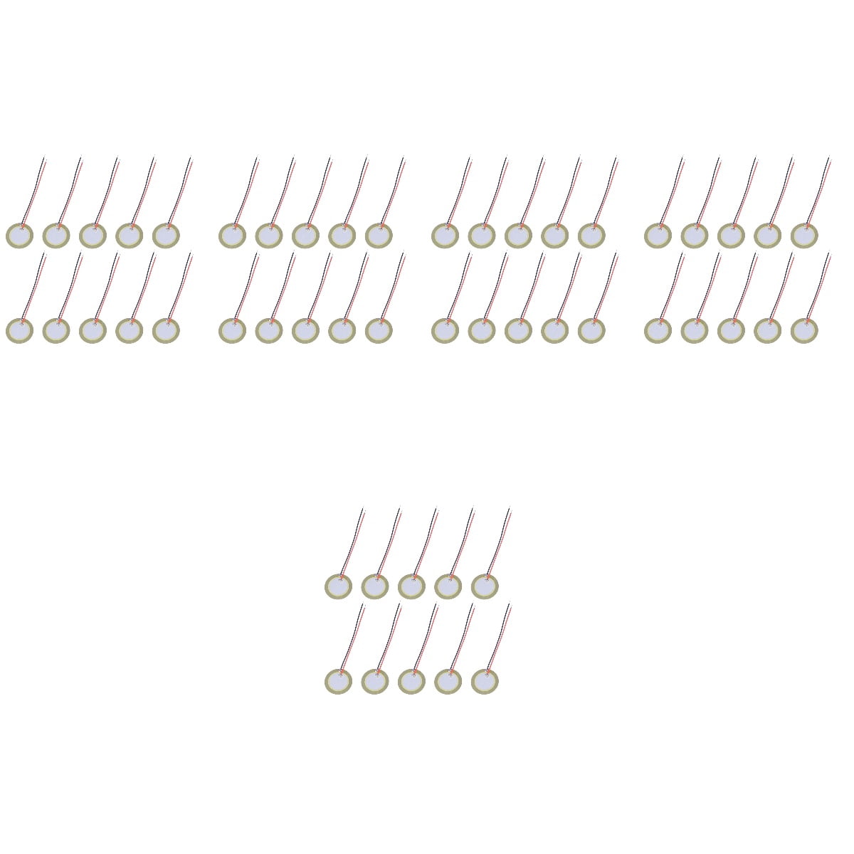 Hemoton 50 PCS 20mm Piezo Disc Diaphragm Elements Buzzer Copper Sheet ...