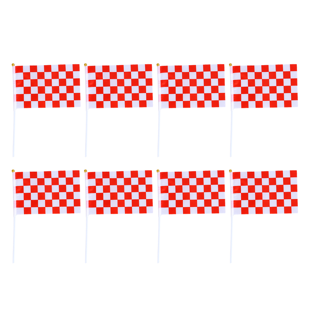 Hemoton 50 Pcs Mini Race Flags Checkered Hand Flag for Tiny Car Racing ...
