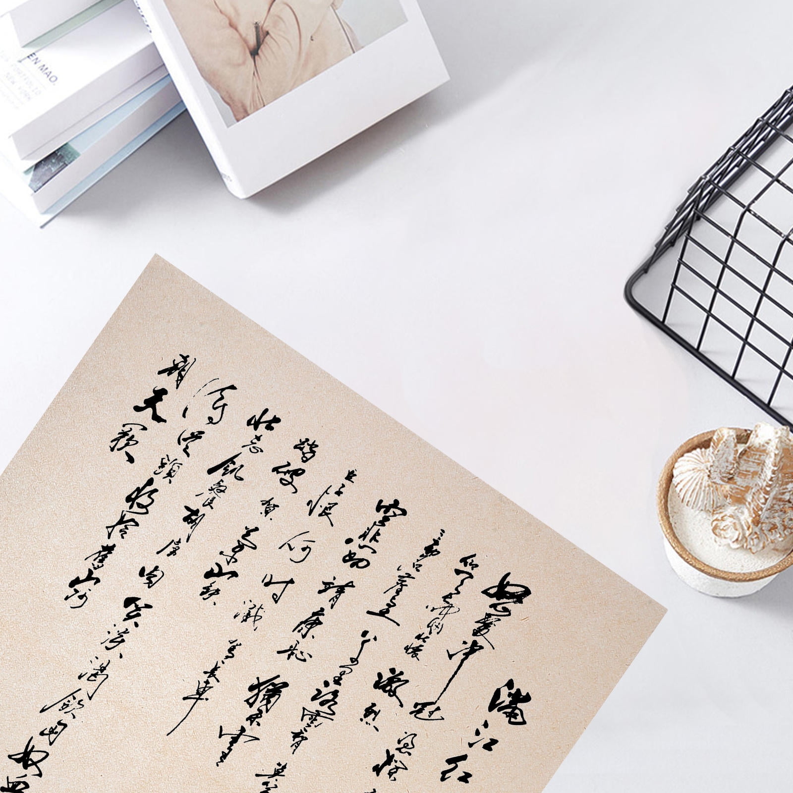 Hemoton 50 Pcs Xuan Paper Chinese Calligraphy Rice for Crafts Khaki ...