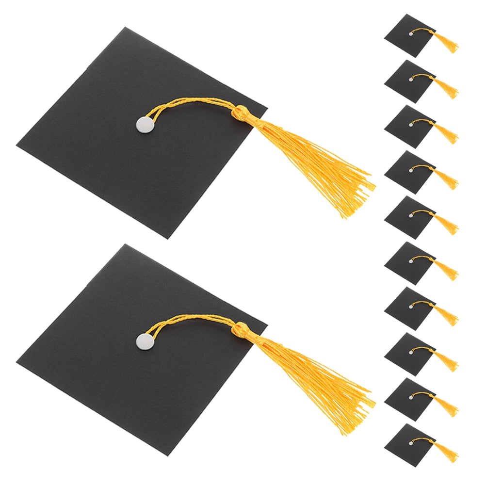 Hemoton 50 Set Graduation Cap Cake Toppers Unique Chocolate Decorations ...
