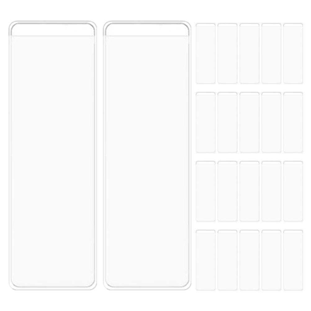 Hemoton 50 Sets Business Card Plastic Sleeves Adhesive Clear Pocket ...