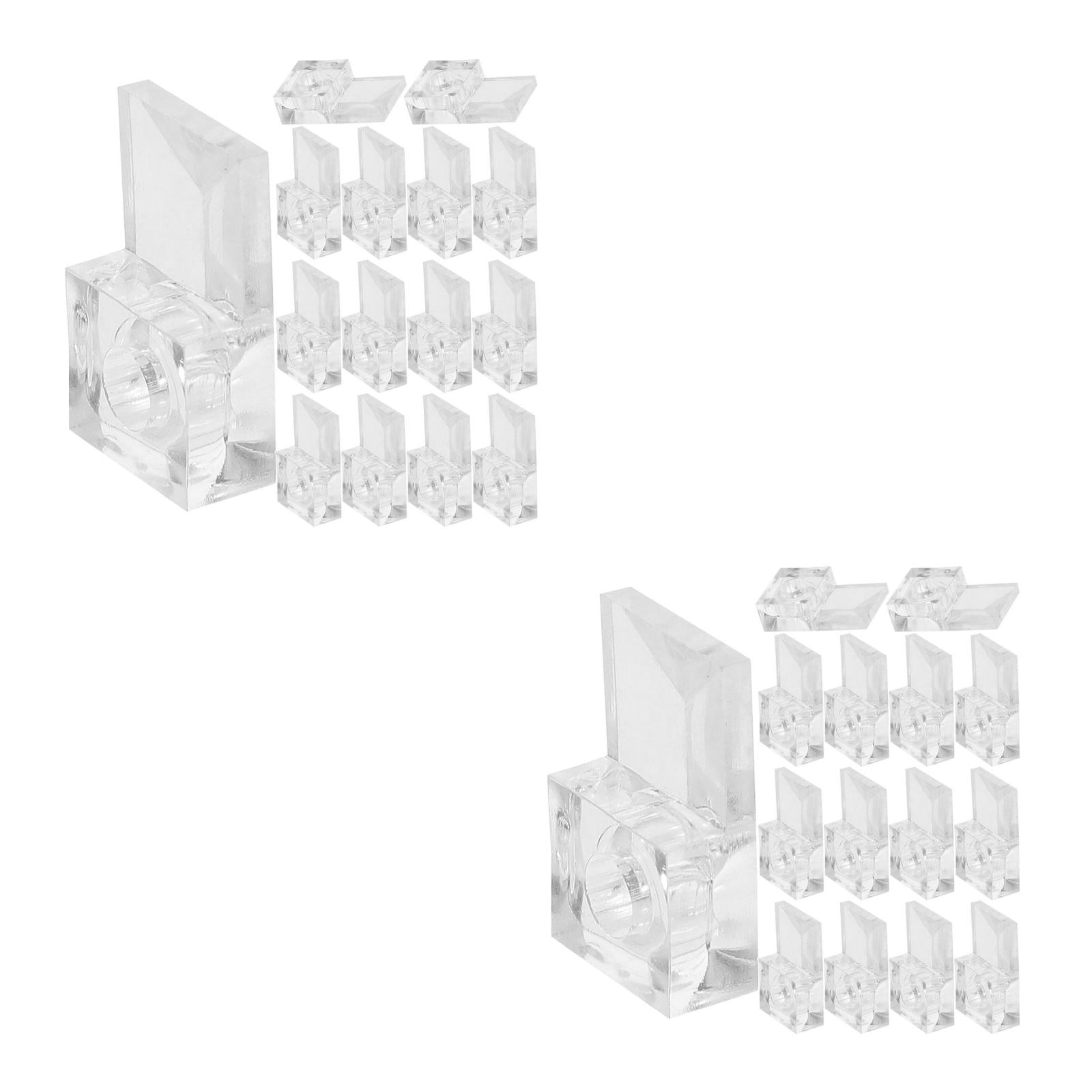Hemoton 50 Sets Wardrobe Mirror Glass Clips No Drill Mirror Mounting ...