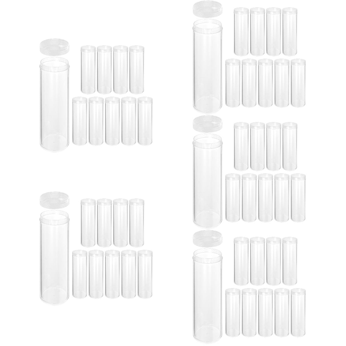 Hemoton 50 pcs Coin Tubes Coin Storage Holder Collectibles Clear Coin ...
