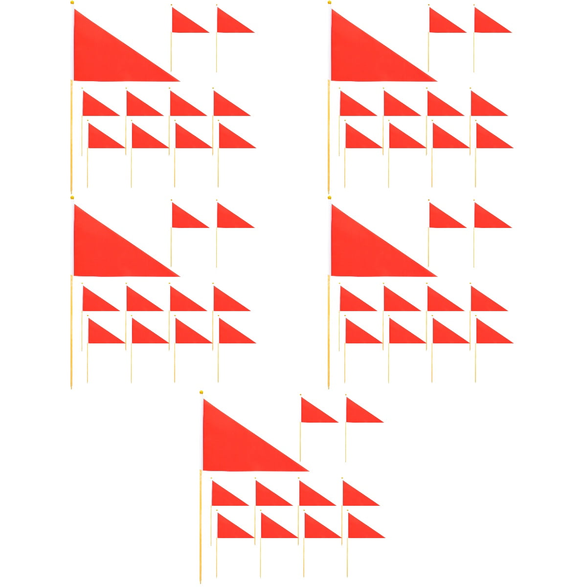 Hemoton 50 pcs Lawn Mark Triangle Flags Boundary Construction Marker Flags Construction Flags ...