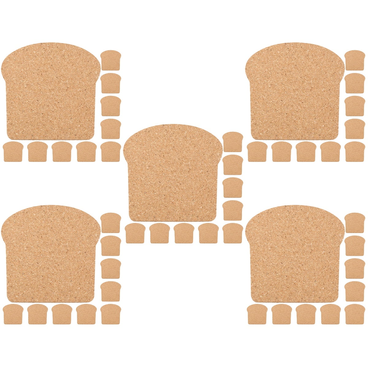 Hemoton 50 pcs Toast Shape Coasters Cork Drink Coasters Home Office Cup ...