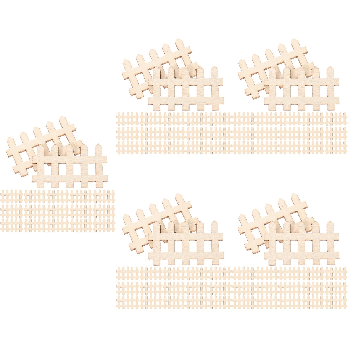 Hemoton 500 pcs Mini Fence Miniature Wooden Fence Mini Picket Fence ...
