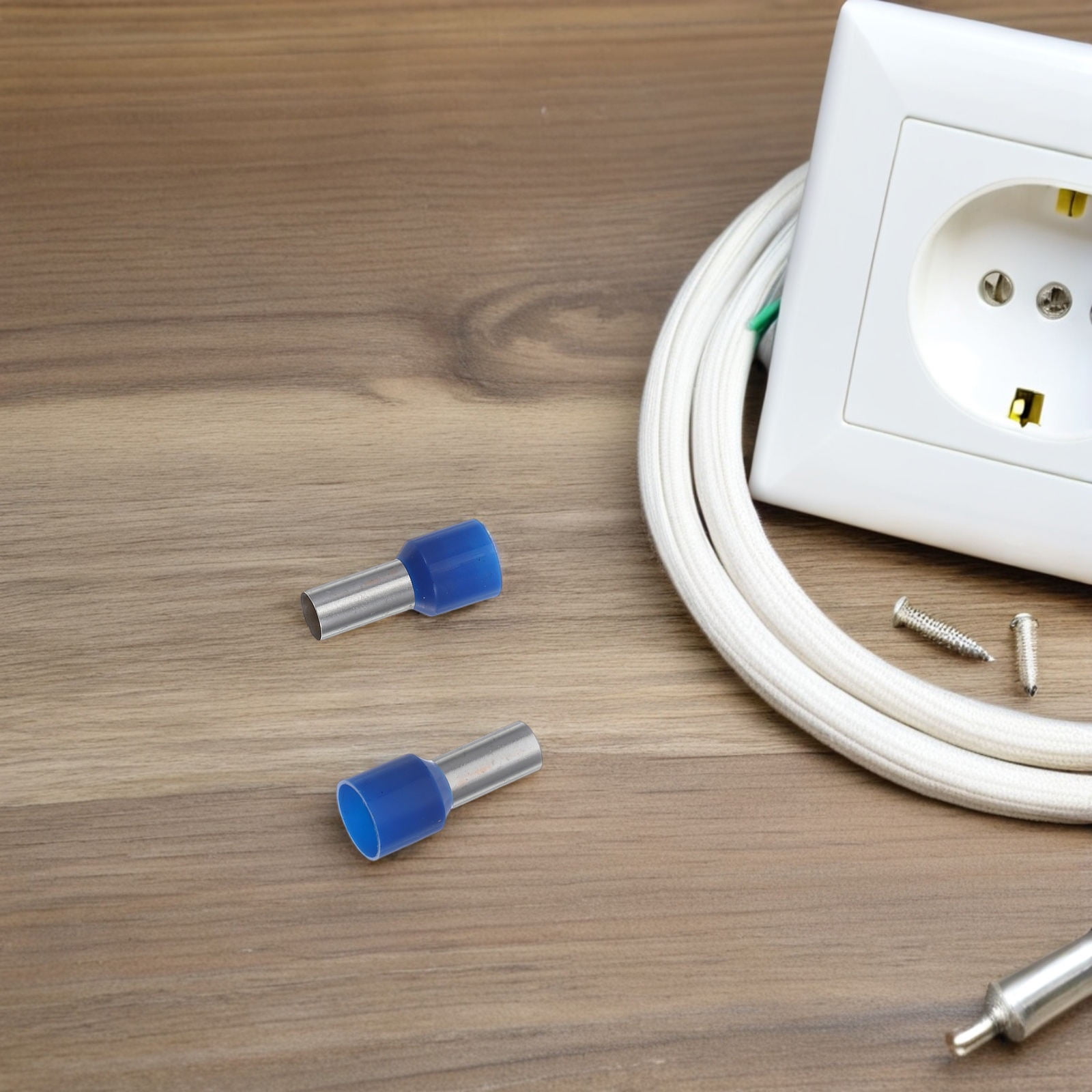 SOPOTUTU terminal connectors Insulated Wire Ferrules Blue Nylon DIY ...