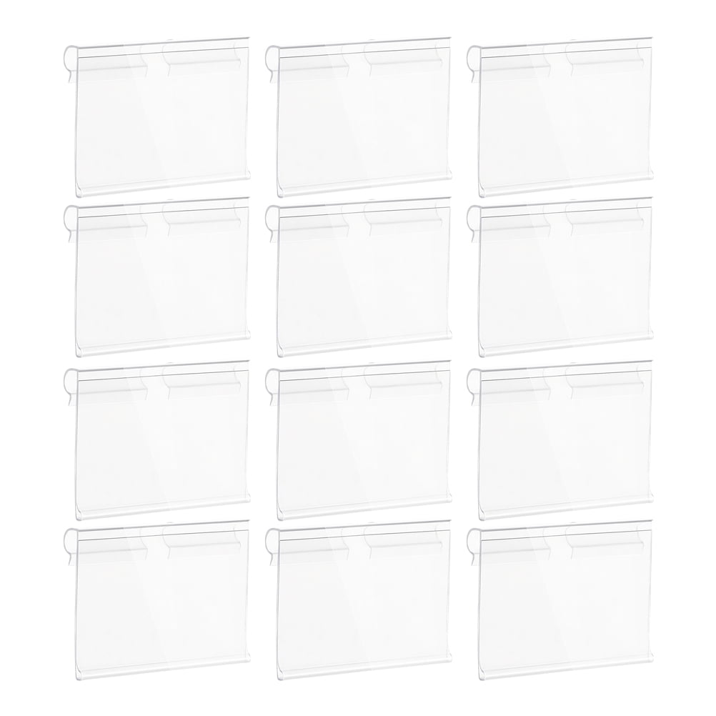 Hemoton 50PCS Sign Display Holders Wire Shelving Transparent PVC Label ...