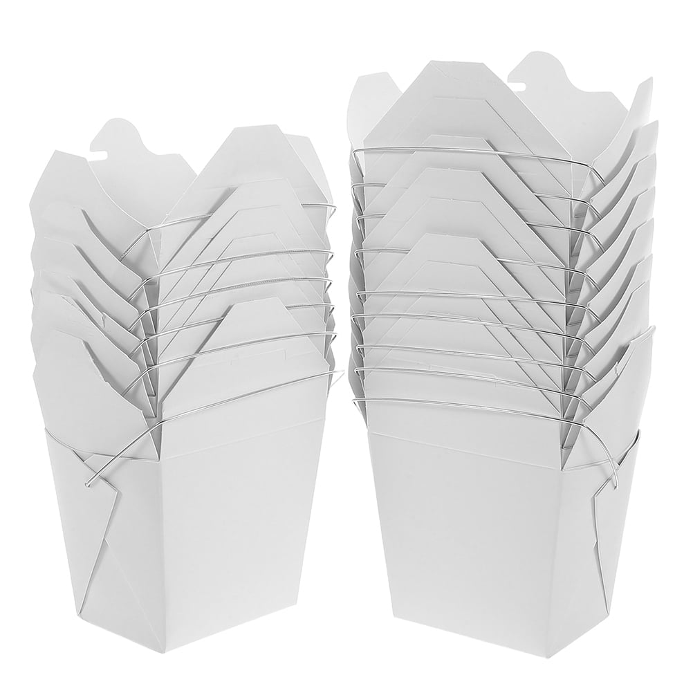 HEMOTON 50pcs Paper Takeout Boxes with Metal Wire Handle Small Food ...