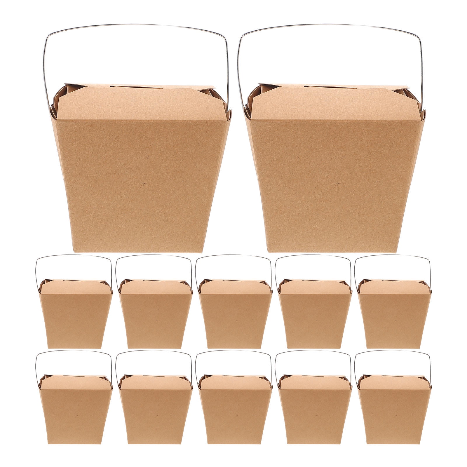 Hemoton 50pcs Chinese Paper Take Out Food Box with Wire Handle Cold ...