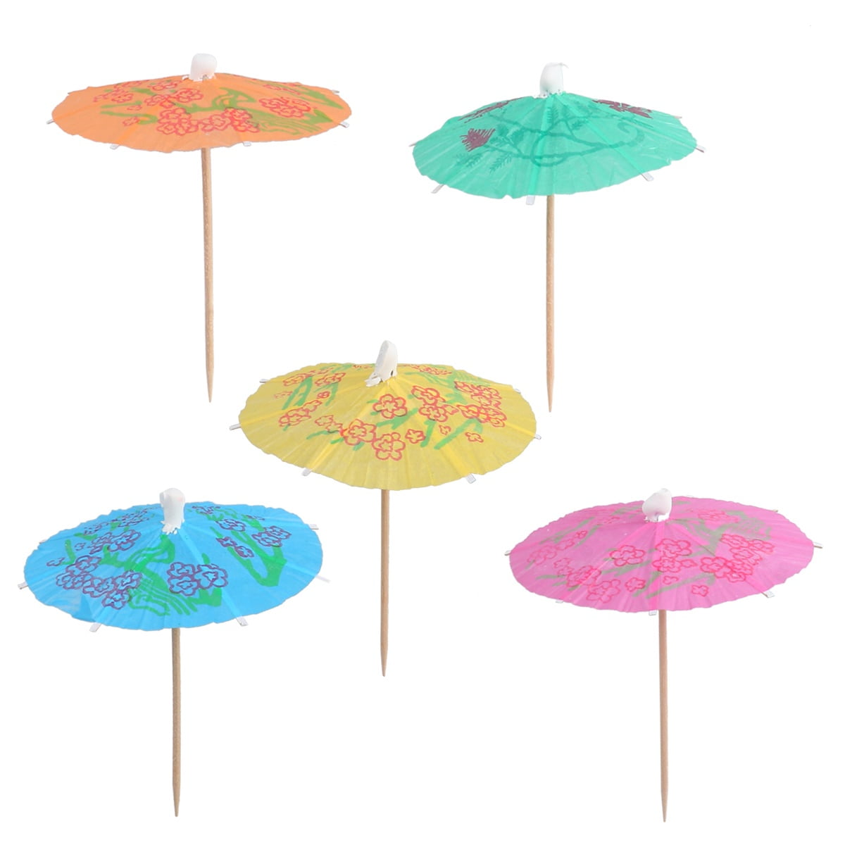 Hemoton 50pcs Cocktail Parasol Drink Umbrellas Paper Parasol Picks for ...
