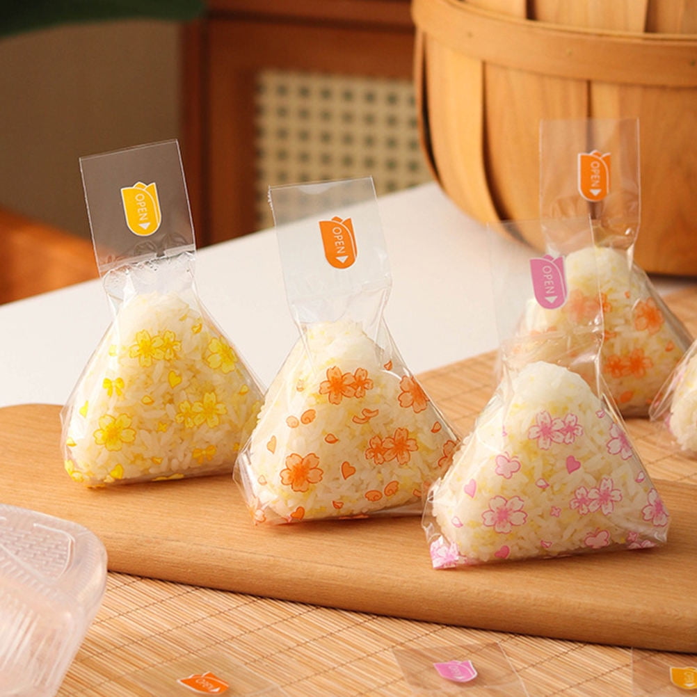 Hemoton 50pcs Food Grade Microwaveable Onigiri Packing Bags Triangle ...