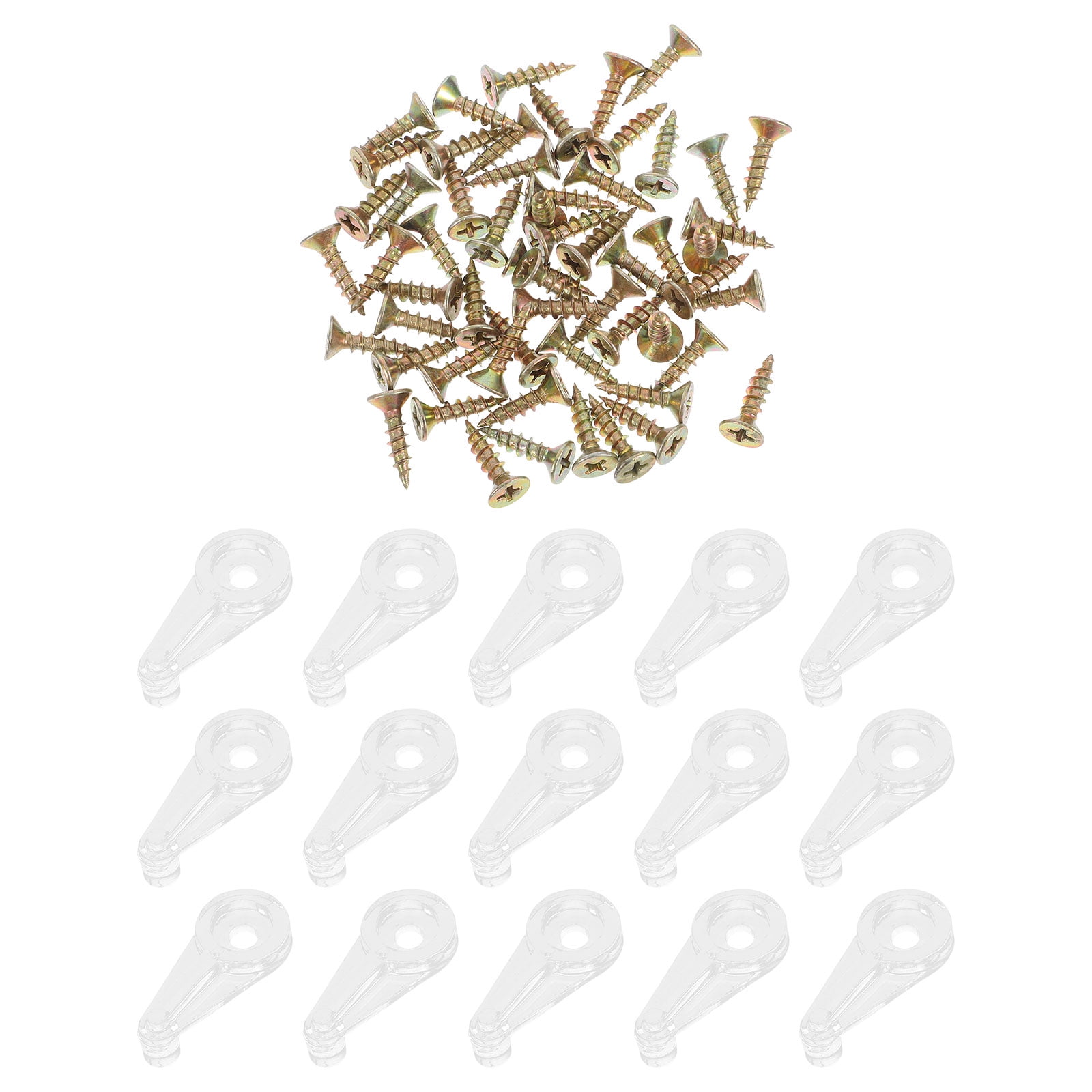 Hemoton 50pcs Glass Fixing Clip Glass Wardrobe Clamp For Mirror Cabinet ...